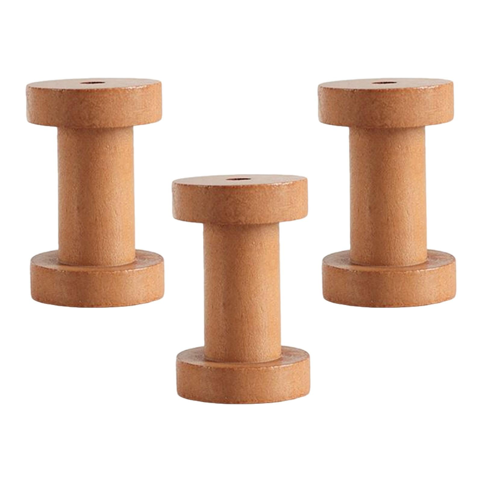 Tachiuwa 3Pcs Ribbon Holder Wooden Empty Spool Cord Easy to Use Jewelry ...