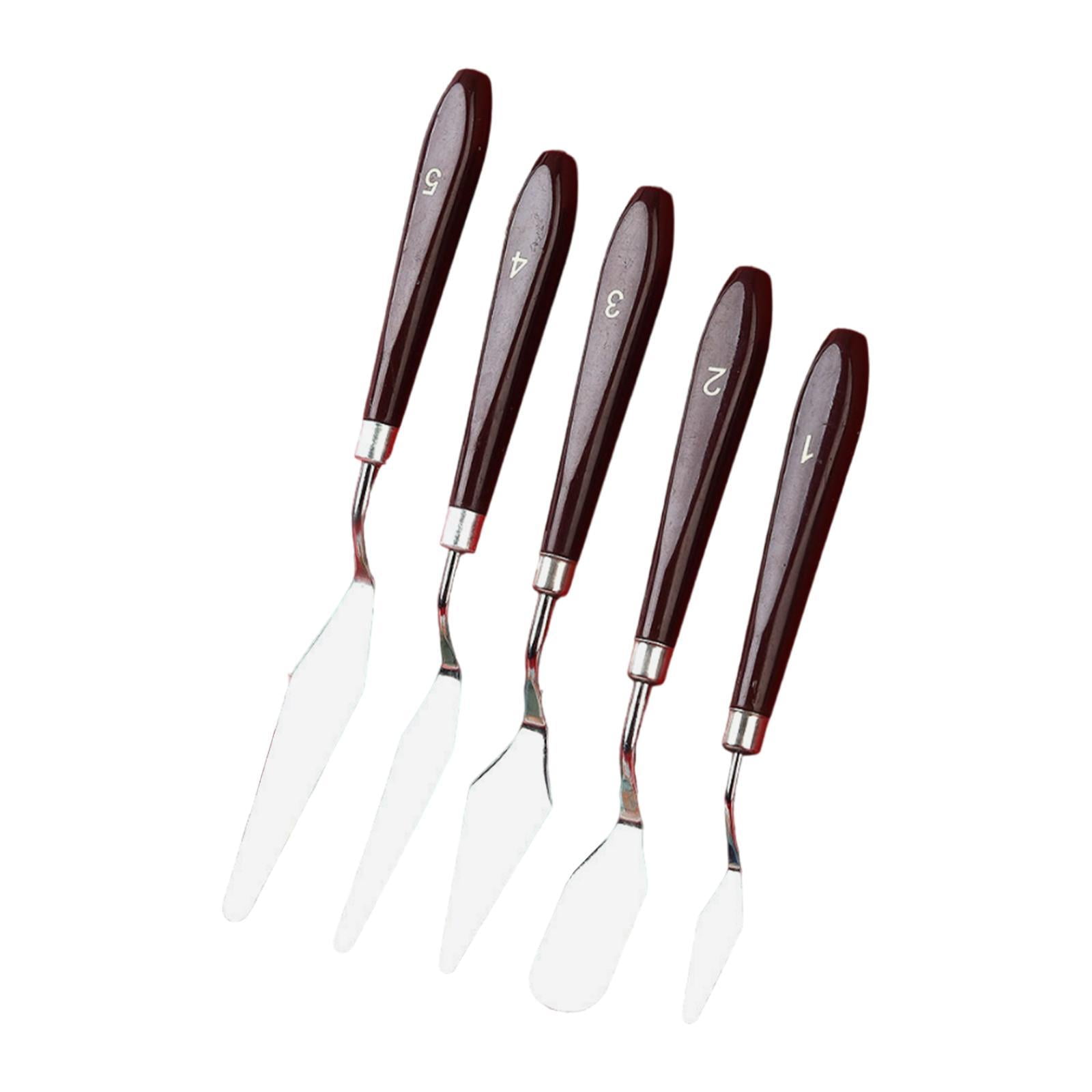 Tachiuwa 5 Pieces Palette Knives Art Tools for Oil Paint Color Mixing ...