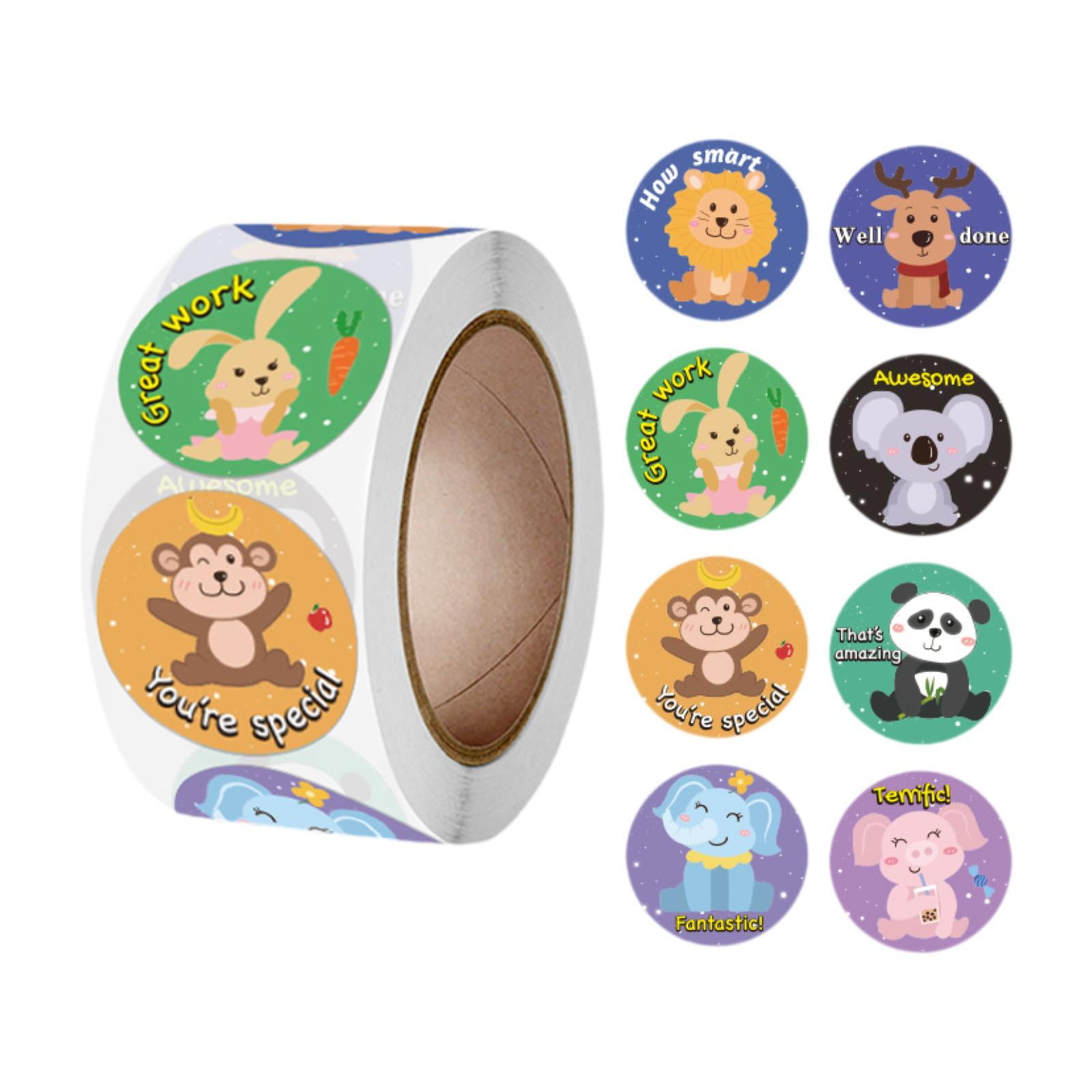 Tachiuwa 500 Pieces Round Animal Stickers Animal Cartoon Stickers Party ...