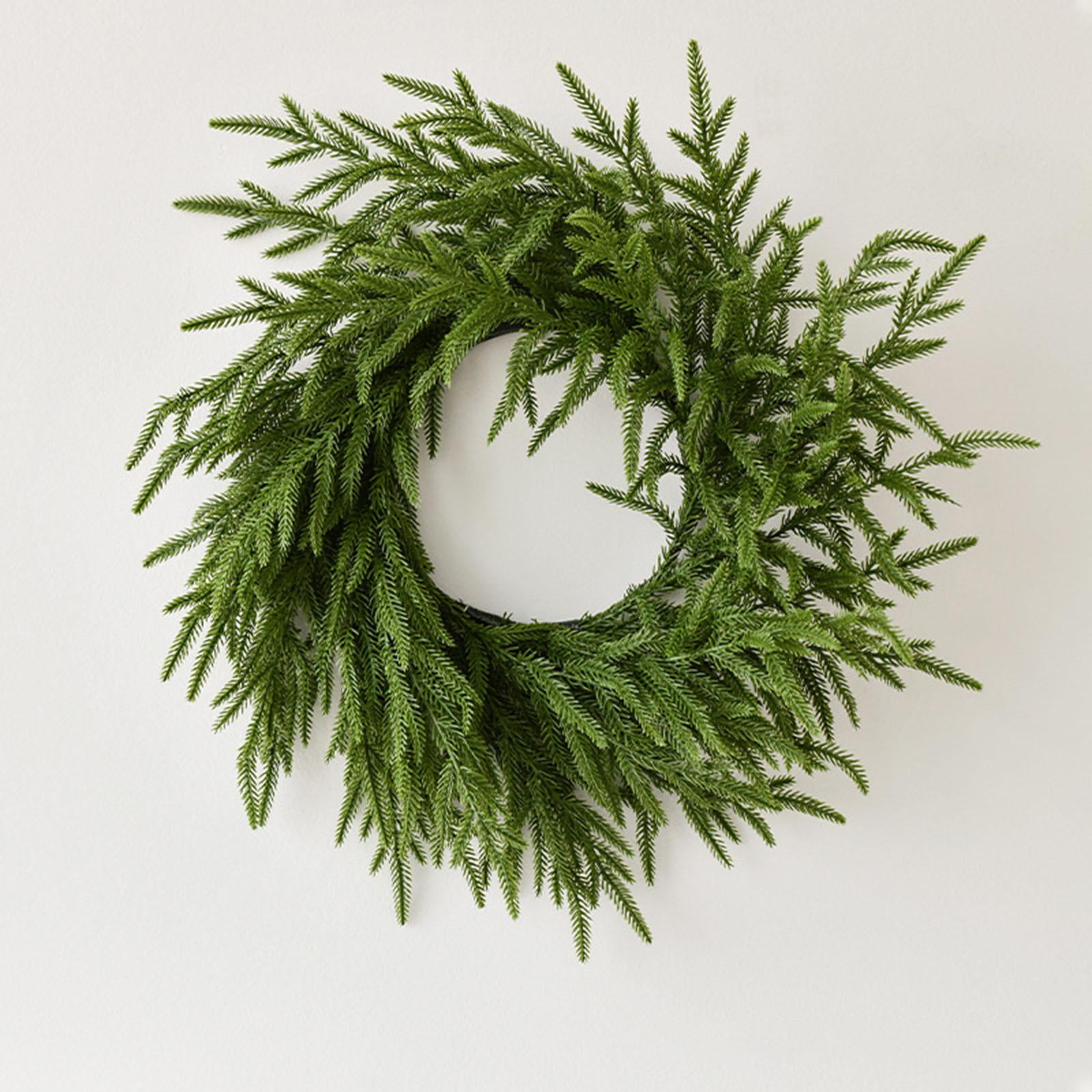 Tachiuwa 50cm Green Artificial Christmas Wreath Realistic Multipurpose ...