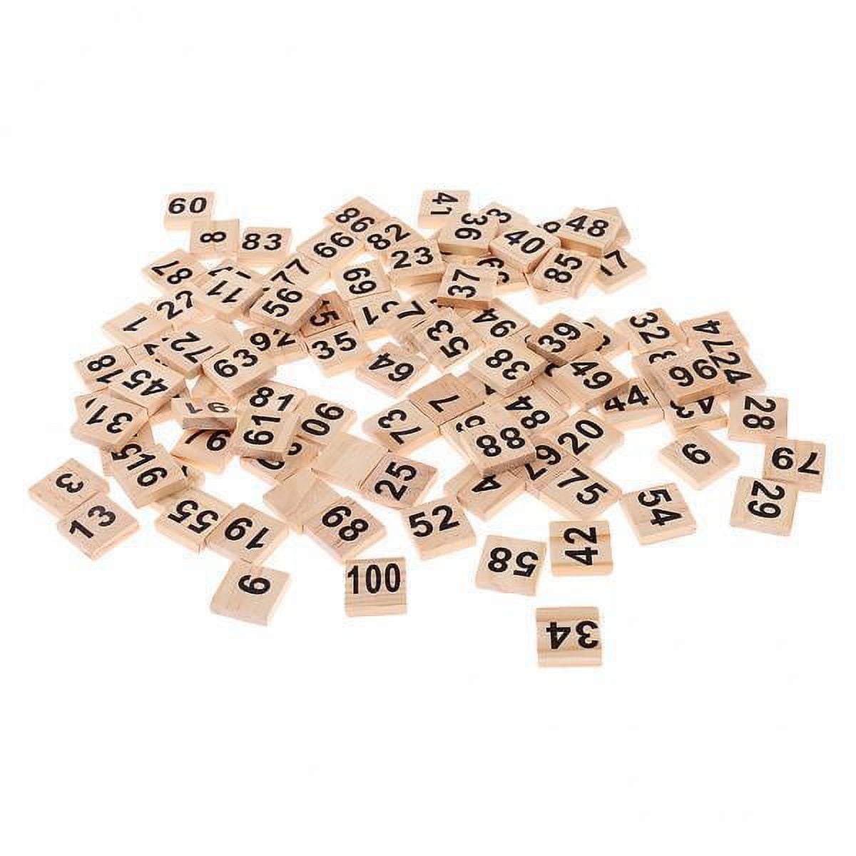 Tachiuwa 5x100 Pieces Numbers Tiles Wood Crafts Kids Creative Game Toy ...