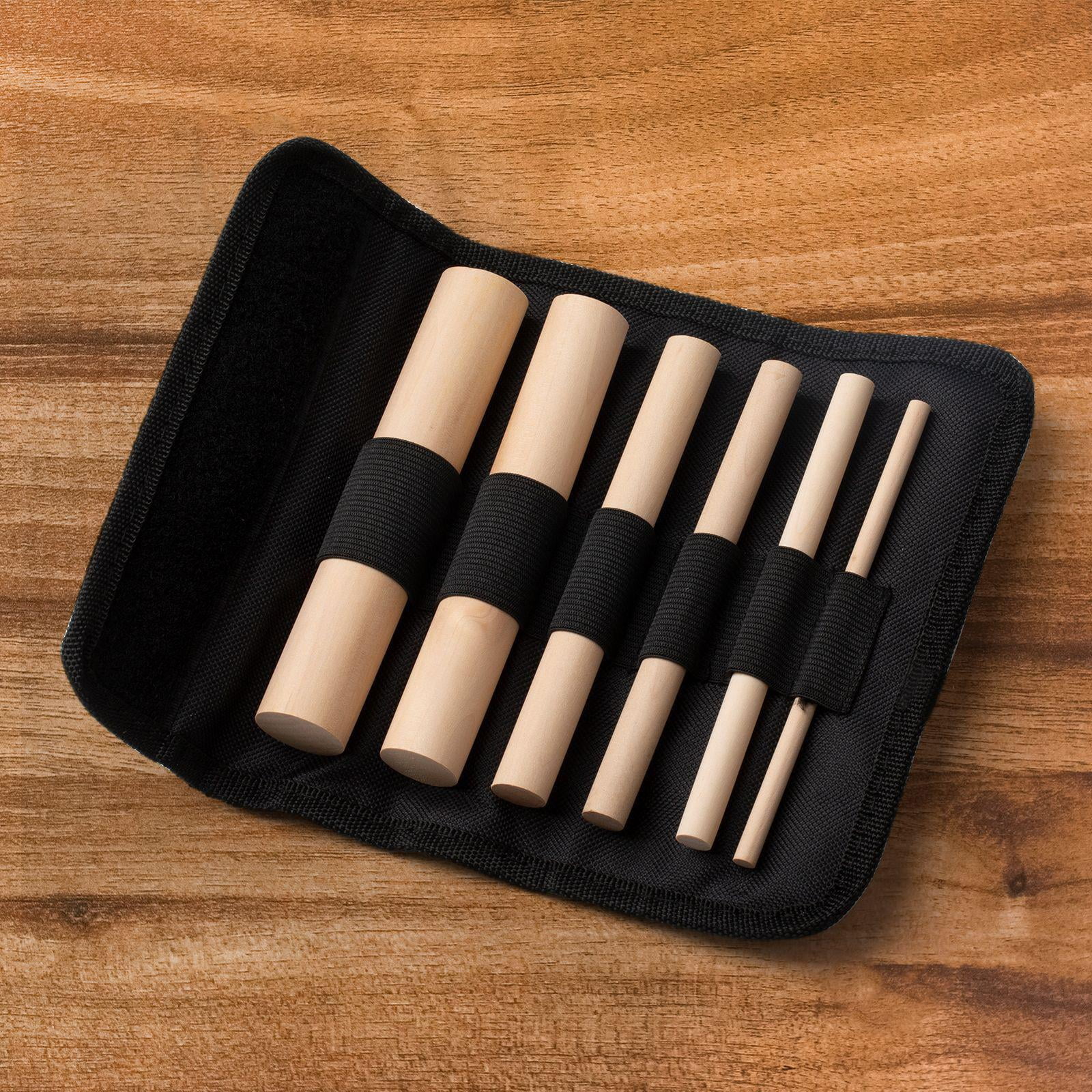 Tachiuwa 6Pcs Wooden Set Hardwood Dowel Rod with Storage Bag Round for ...