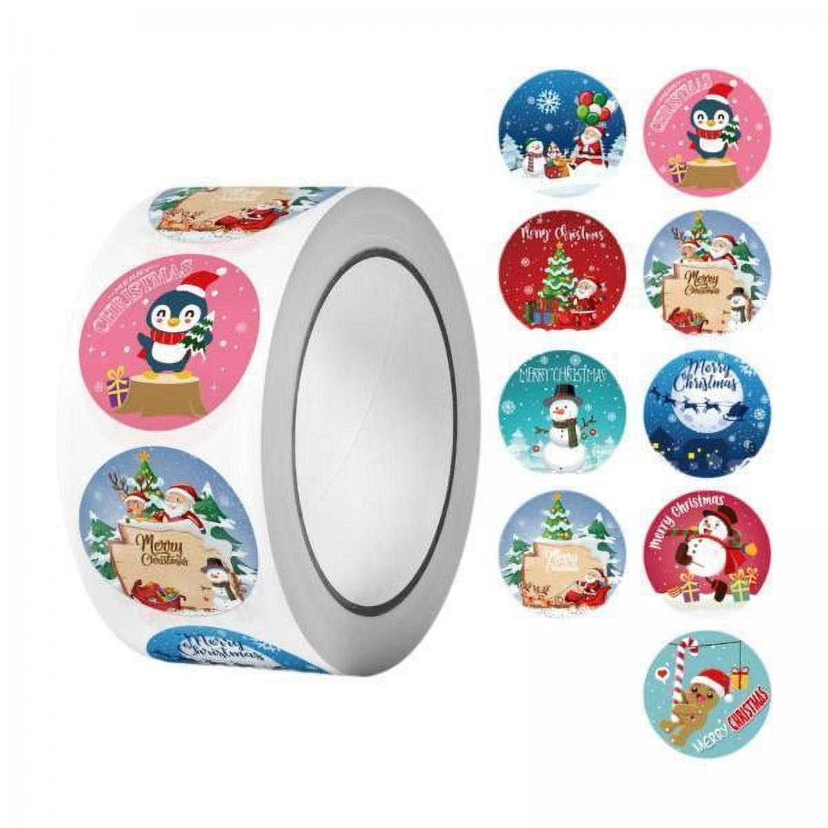 Tachiuwa 6xChristmas Stickers Roll Decals Holiday Stickers for Kids DIY ...