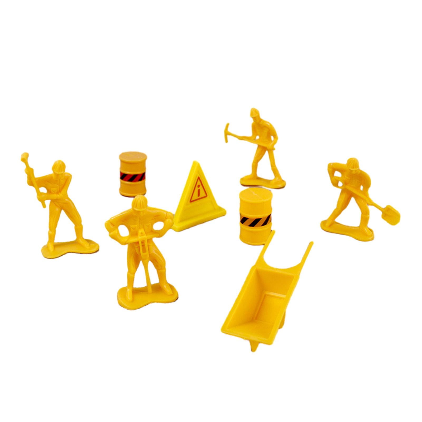 Tachiuwa 8 Pieces Street Workers Model Construction Cake Toppers Road ...