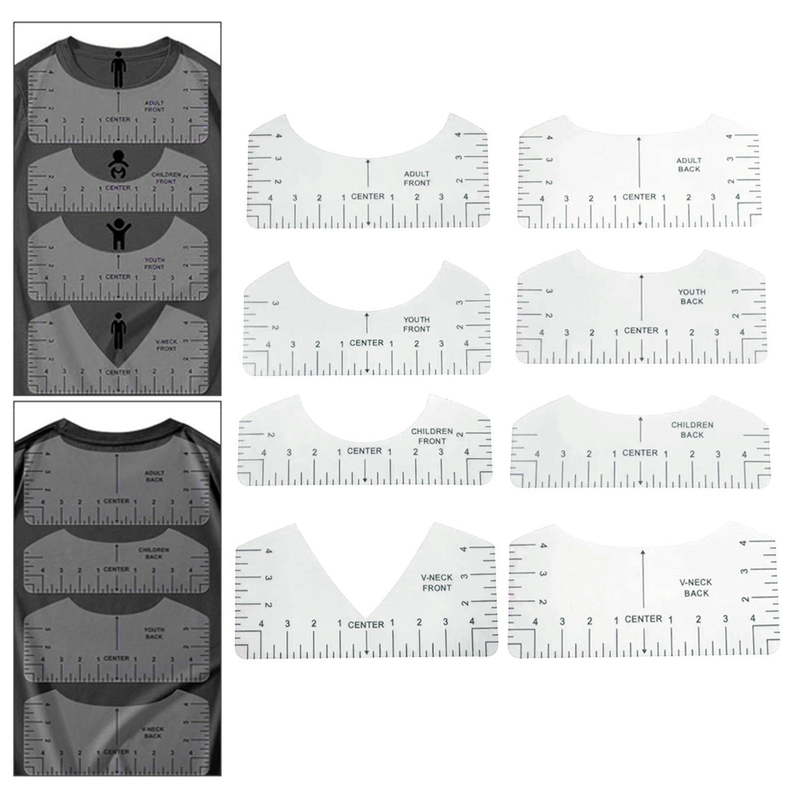 Tachiuwa 8 Pieces T Shirt Ruler Guide PVC Practical to Center Designs ...