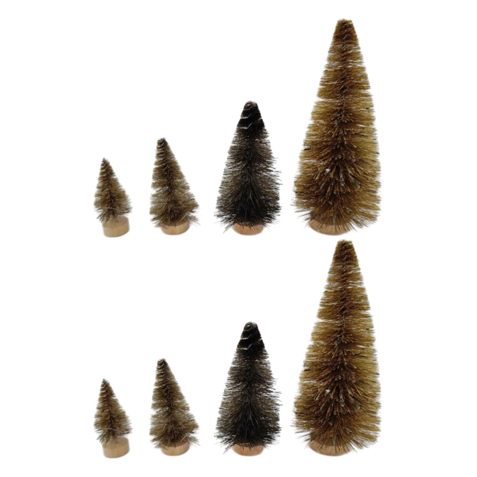 Tachiuwa 8Pcs Artificial Christmas Tree Brush Trees Mini Miniature Xmas ...