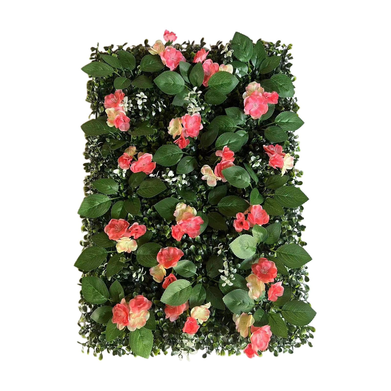 Tachiuwa Artificial Grass Wall Panel with Flowers Panel Home Decor ...