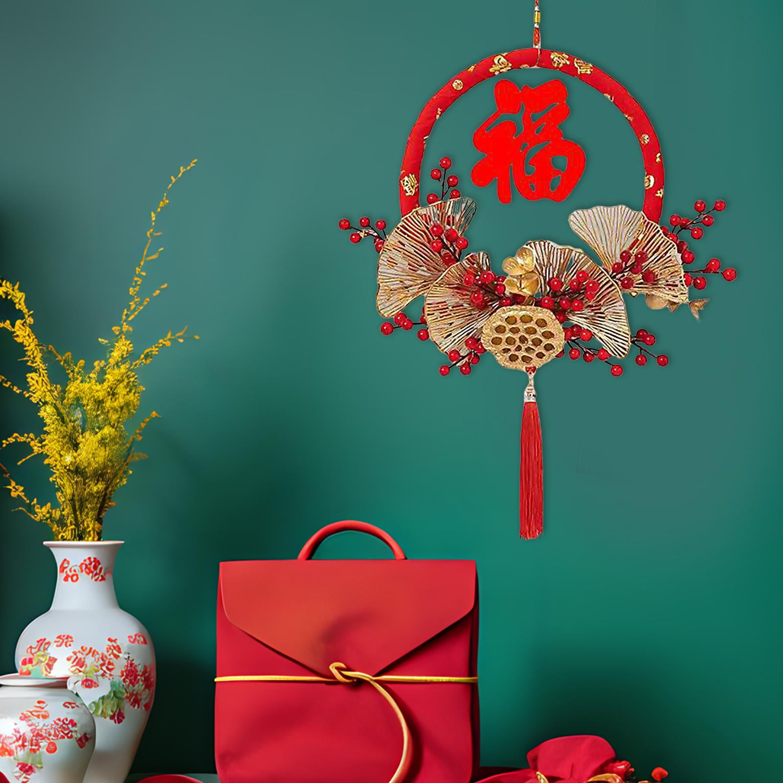 Tachiuwa Chinese New Year Wreath 2024 Wreath Front Door Wreath Decor ...