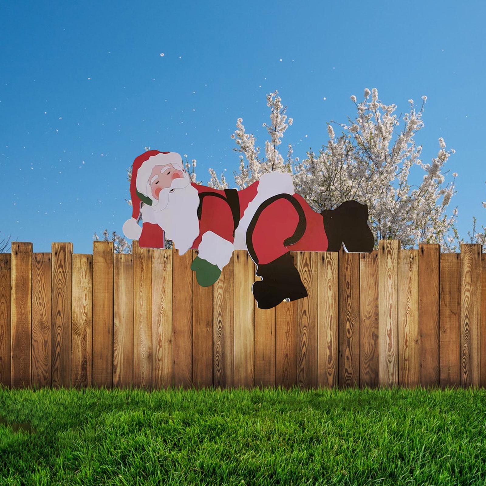 Tachiuwa Christmas Fence Peeker Decorations /Peeping Santa Claus Santa ...