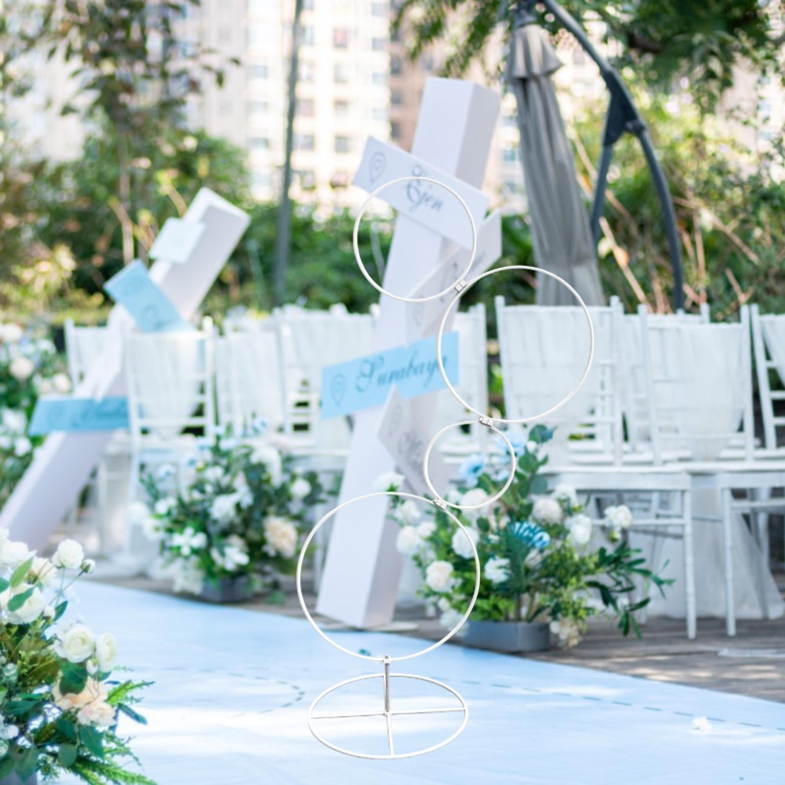 Tachiuwa Flower Display Stand ,Round Backdrop Rack ,Metal Aisle Decor ...