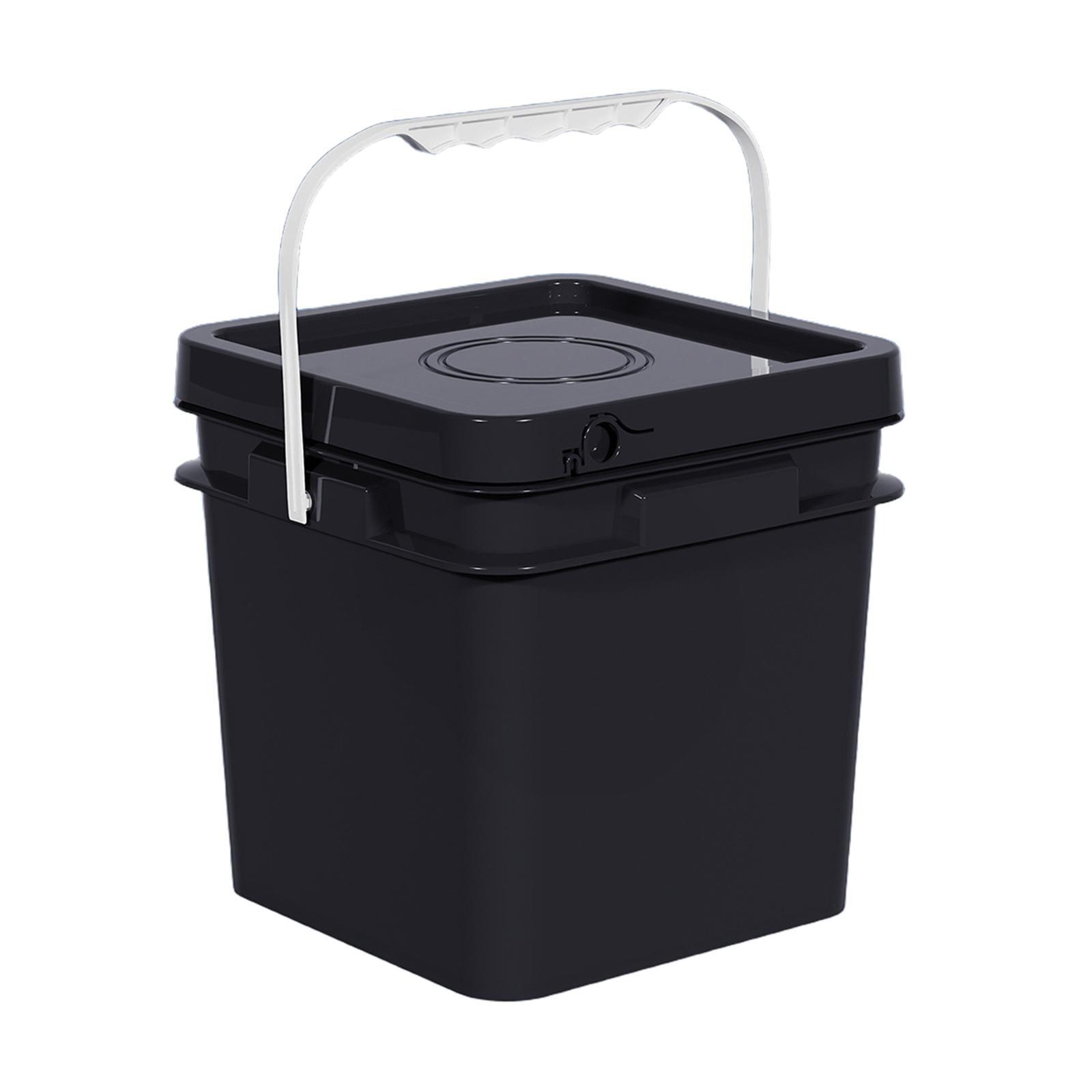 Tachiuwa Food Storage Pail Square Bucket with Handle and Lid Heavy Duty ...