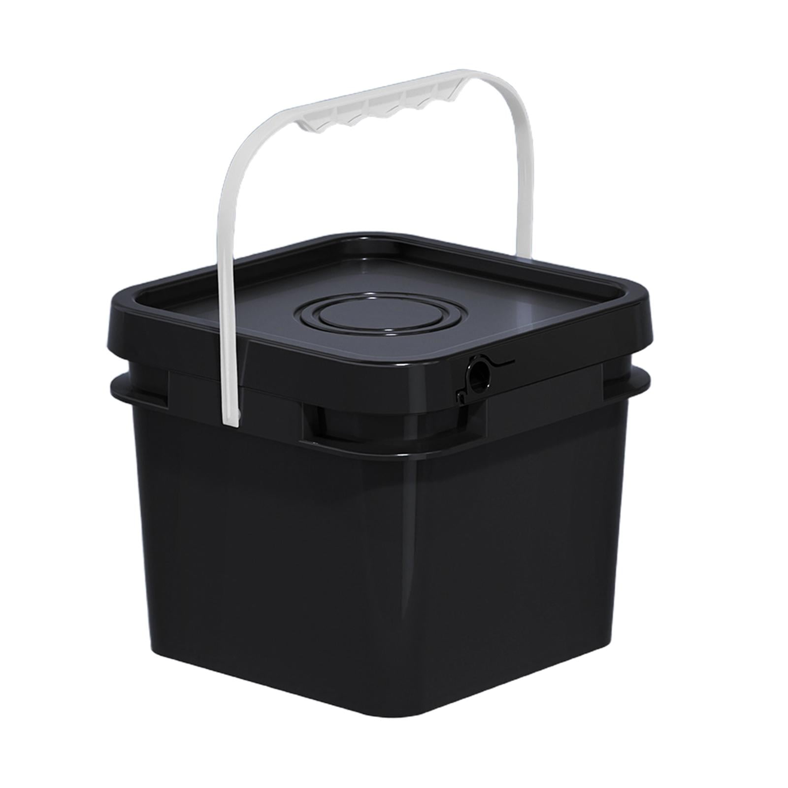 Tachiuwa Food Storage Pail Square Bucket with Handle and Lid Heavy Duty ...