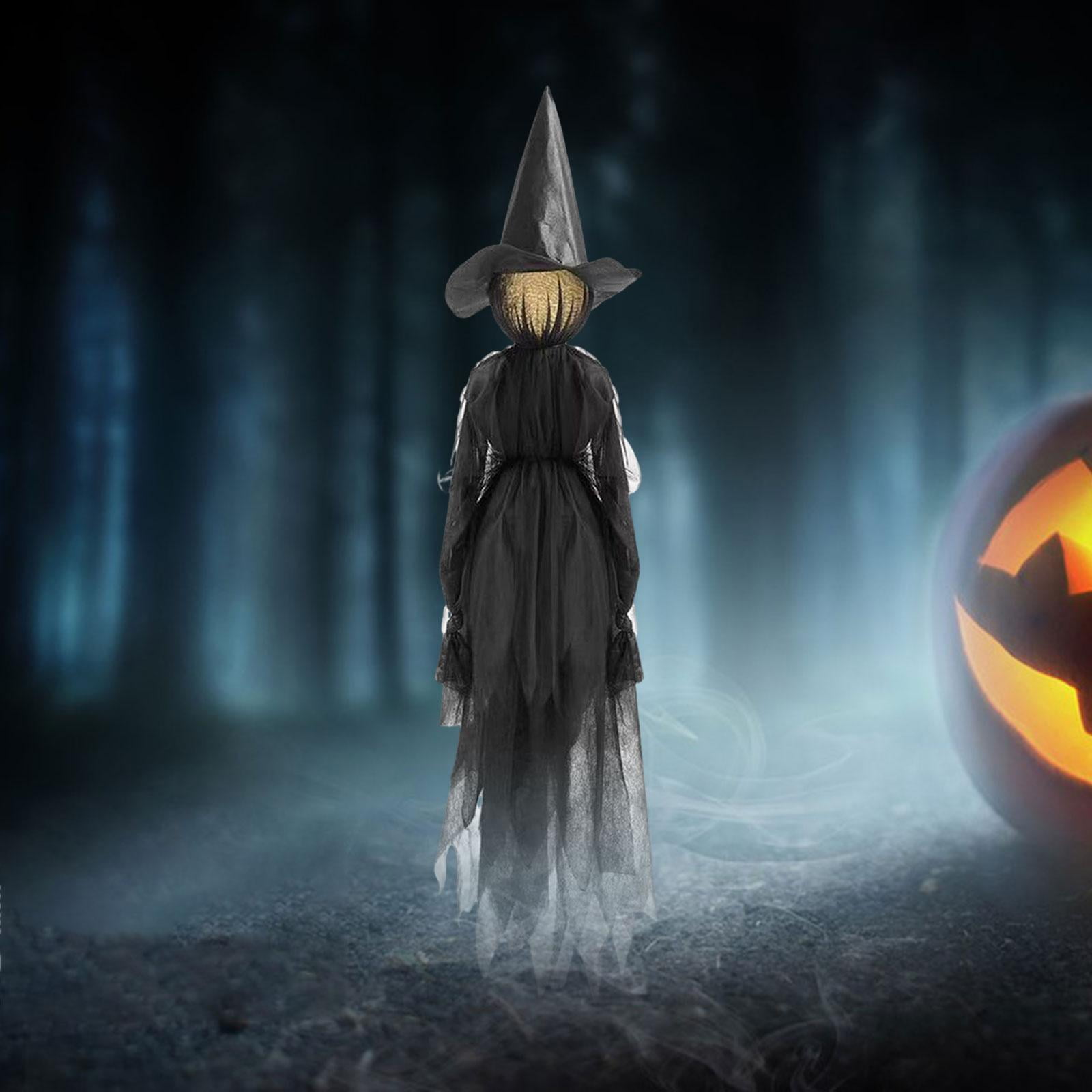 Tachiuwa Glowing Witch with LED Lights Sound Activated Transducer ...