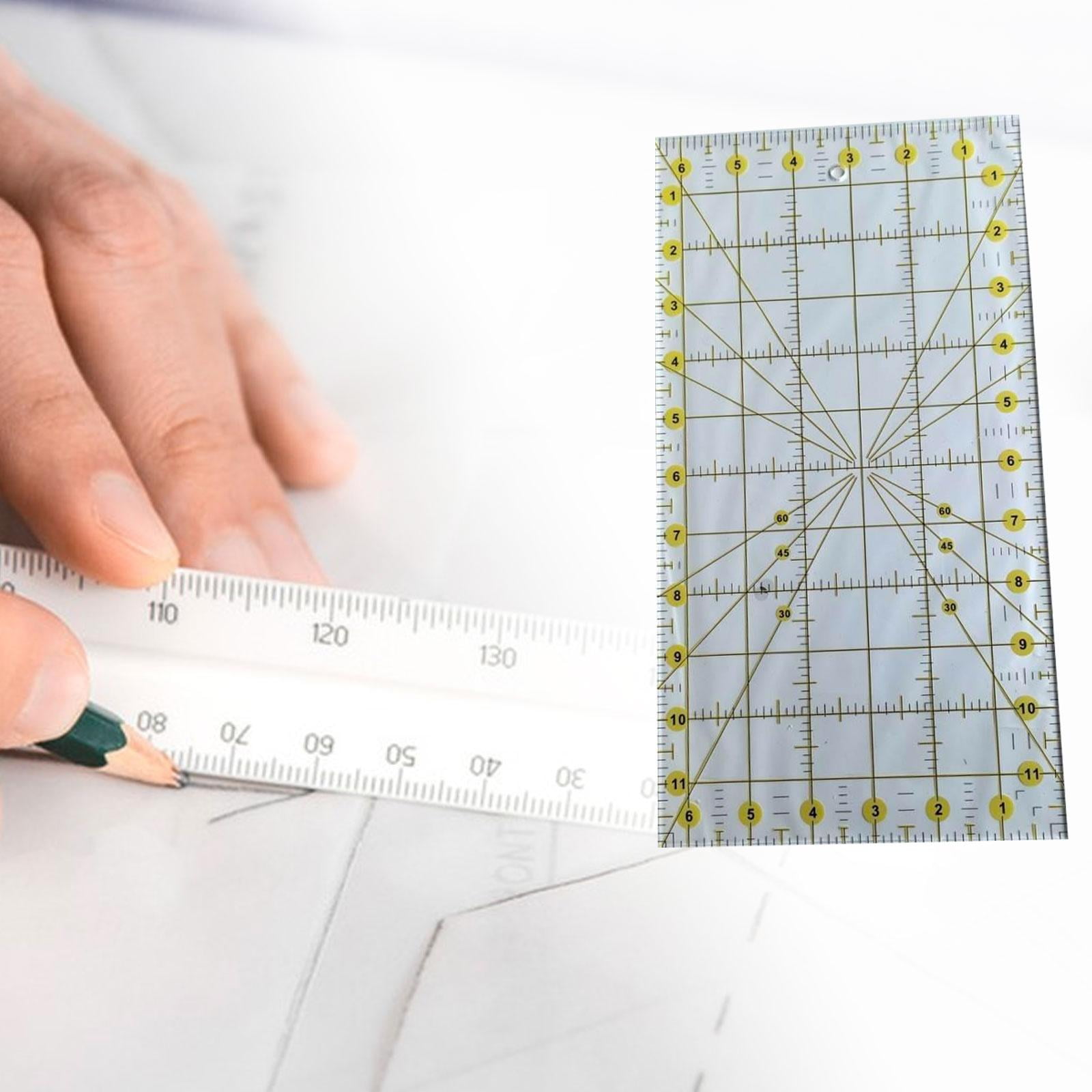 Tachiuwa Rectangular Acrylic Quilting Ruler, Grid Ruler with Grid Lines ...