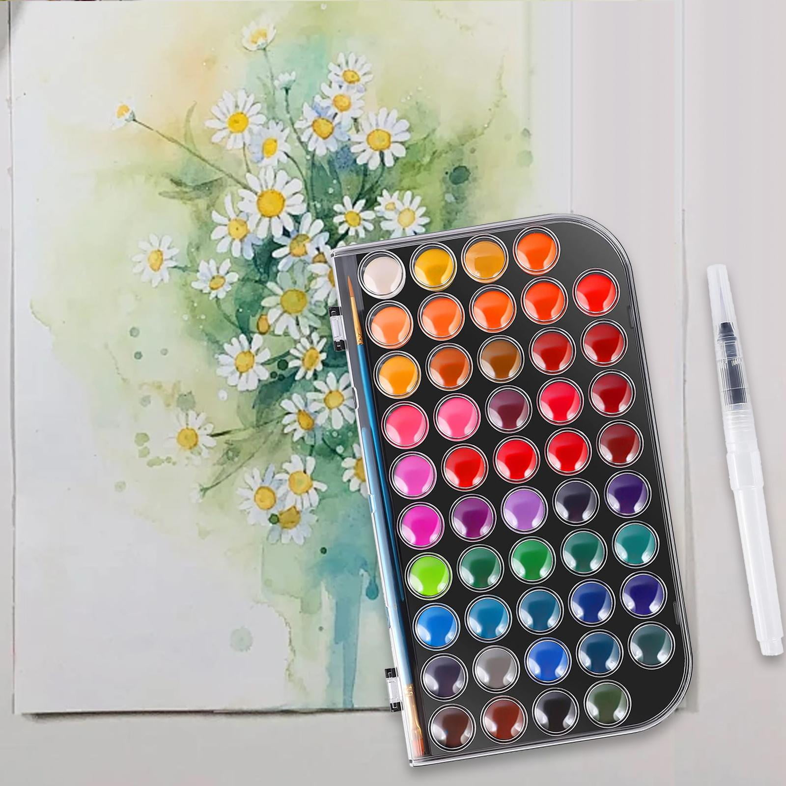 Tachiuwa Watercolor Paint Set 48 Colors Paint Set with Pen Watercolor ...