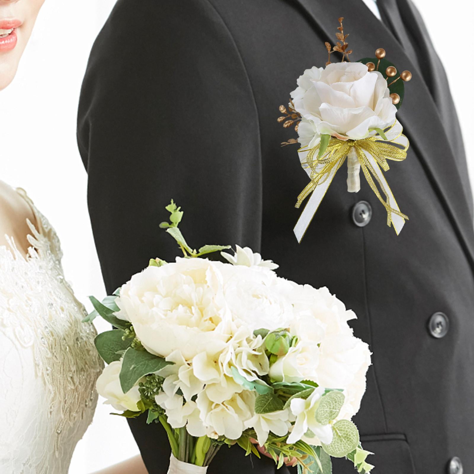 Tachiuwa Wedding Boutonniere Brooch Pin for Suit Bride Boutonniere ...