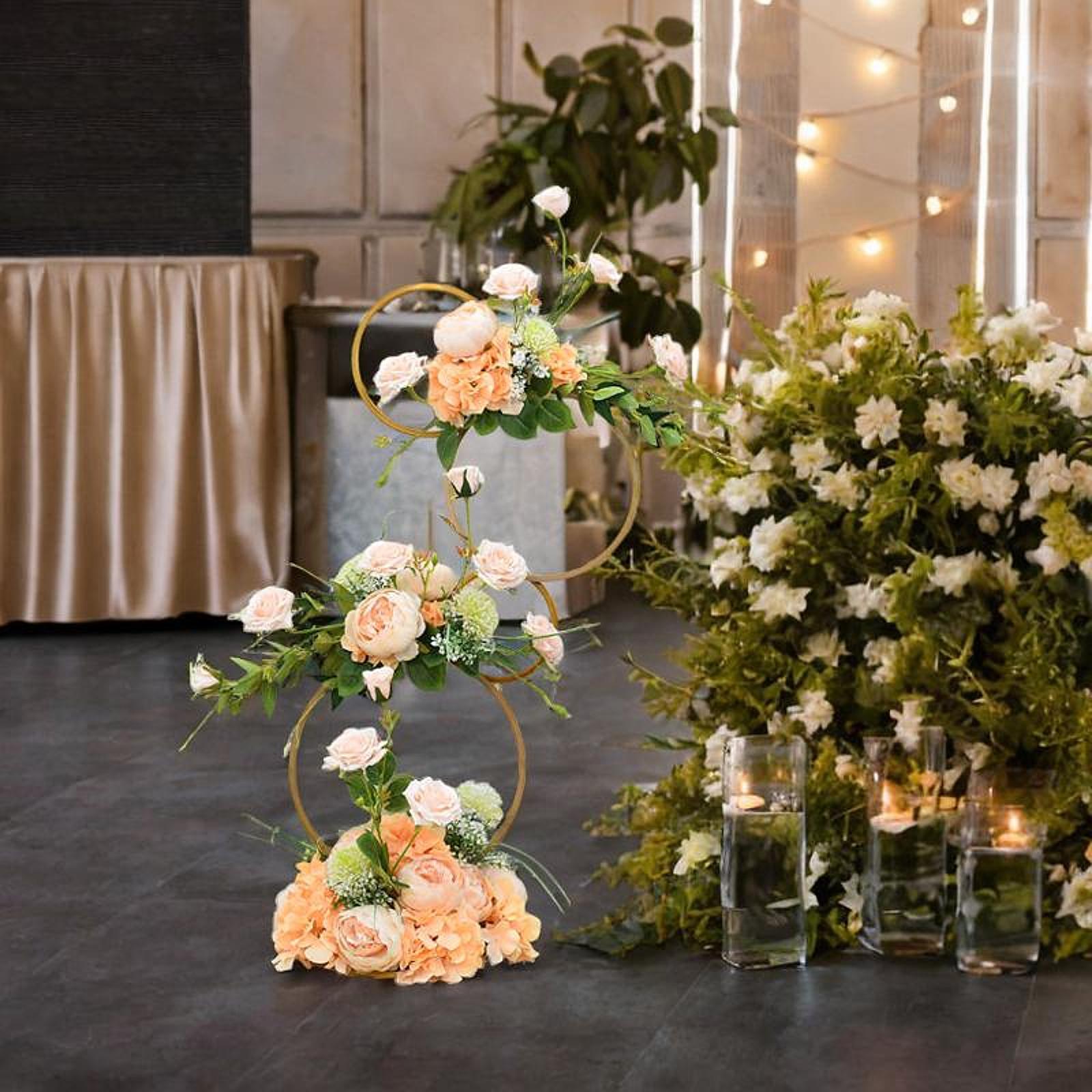 Tachiuwa Wedding Round Hoop Backdrop Stand Flower Stand Detachable ...