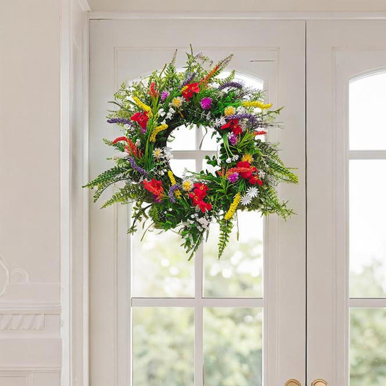 Tachiuwa Wildflower Wreath Artificial Wreath Outdoor Floral 16inch ...