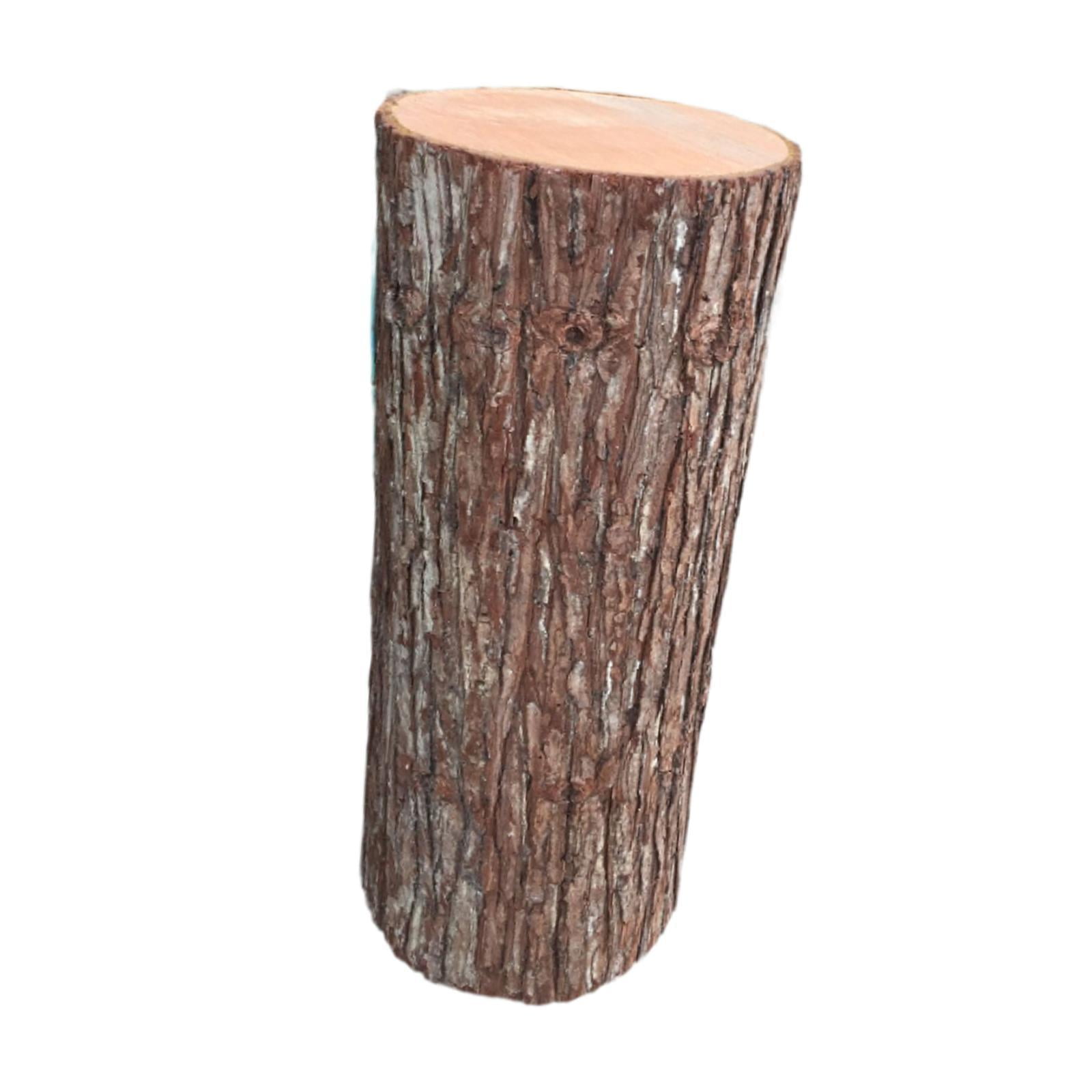 Tachiuwa Wood Pedestal Cylinder Pedestal Stand Rustic Wooden Plinth ...