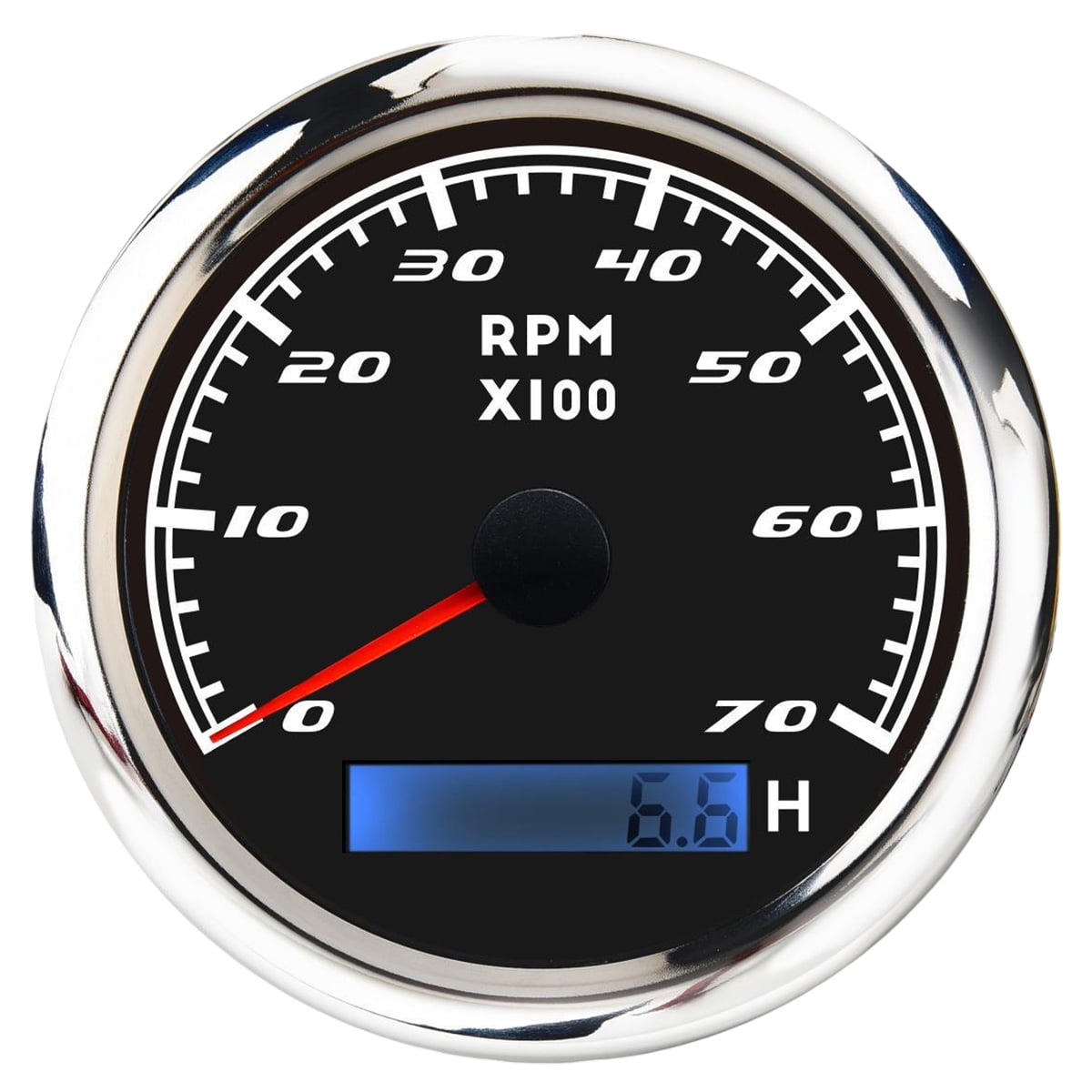 Tachometer 0-8000Rpm Tacho Rpm Gauge Lcd Hourmeter Amber White ...