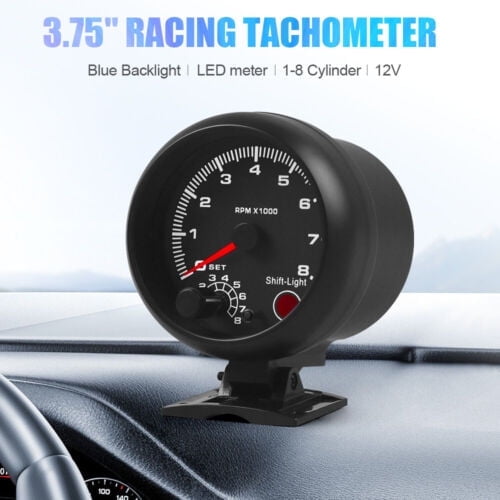 Tachometer Gauge, Dyno Racing3.75'' 12V Automotive Replacement 0 ...