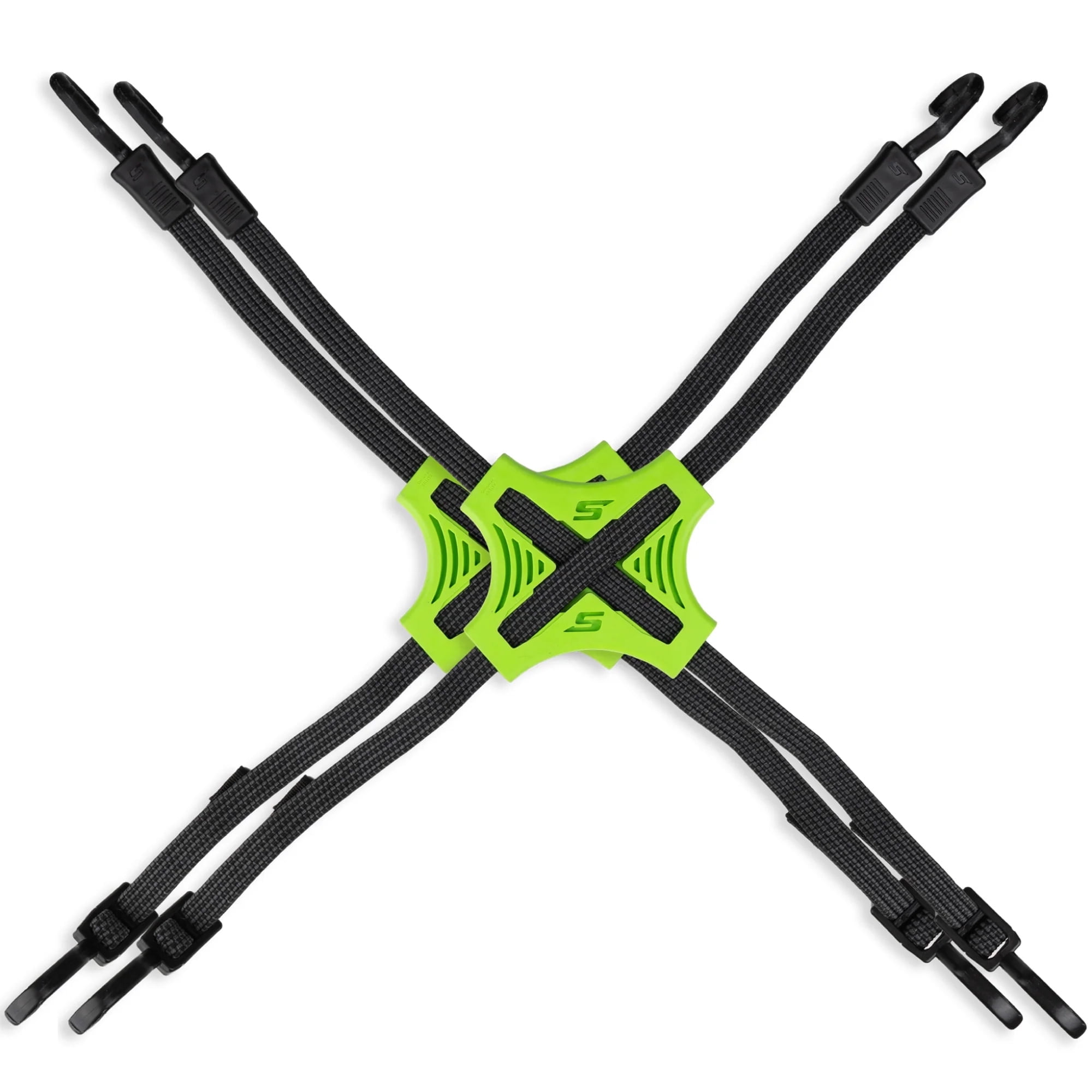 Tack Strap – 4-Way Flat Bungee Cord with Rubber Pad Grip, Non-Slip ...