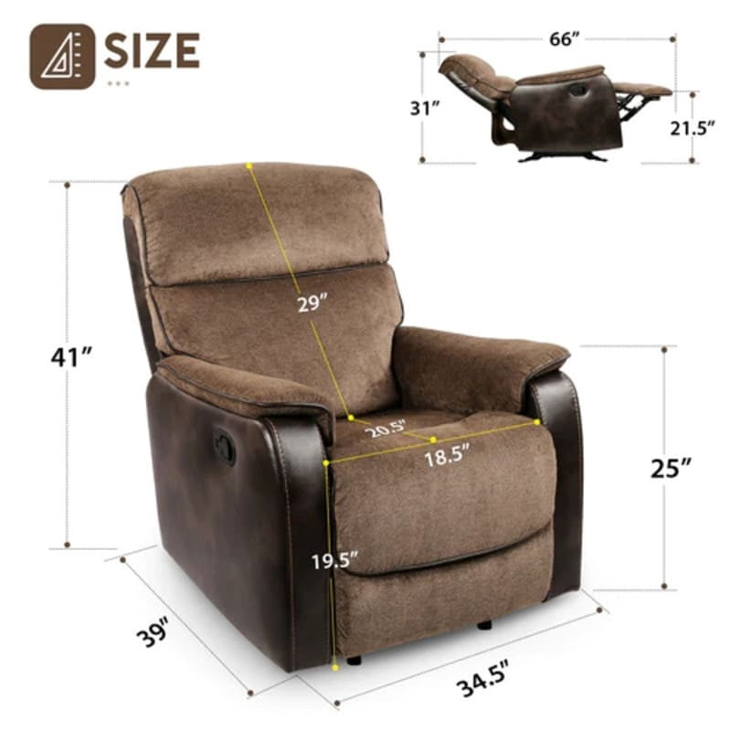 TackSpace Manual Recliner Chair with Comfortable Material, 30° Back ...