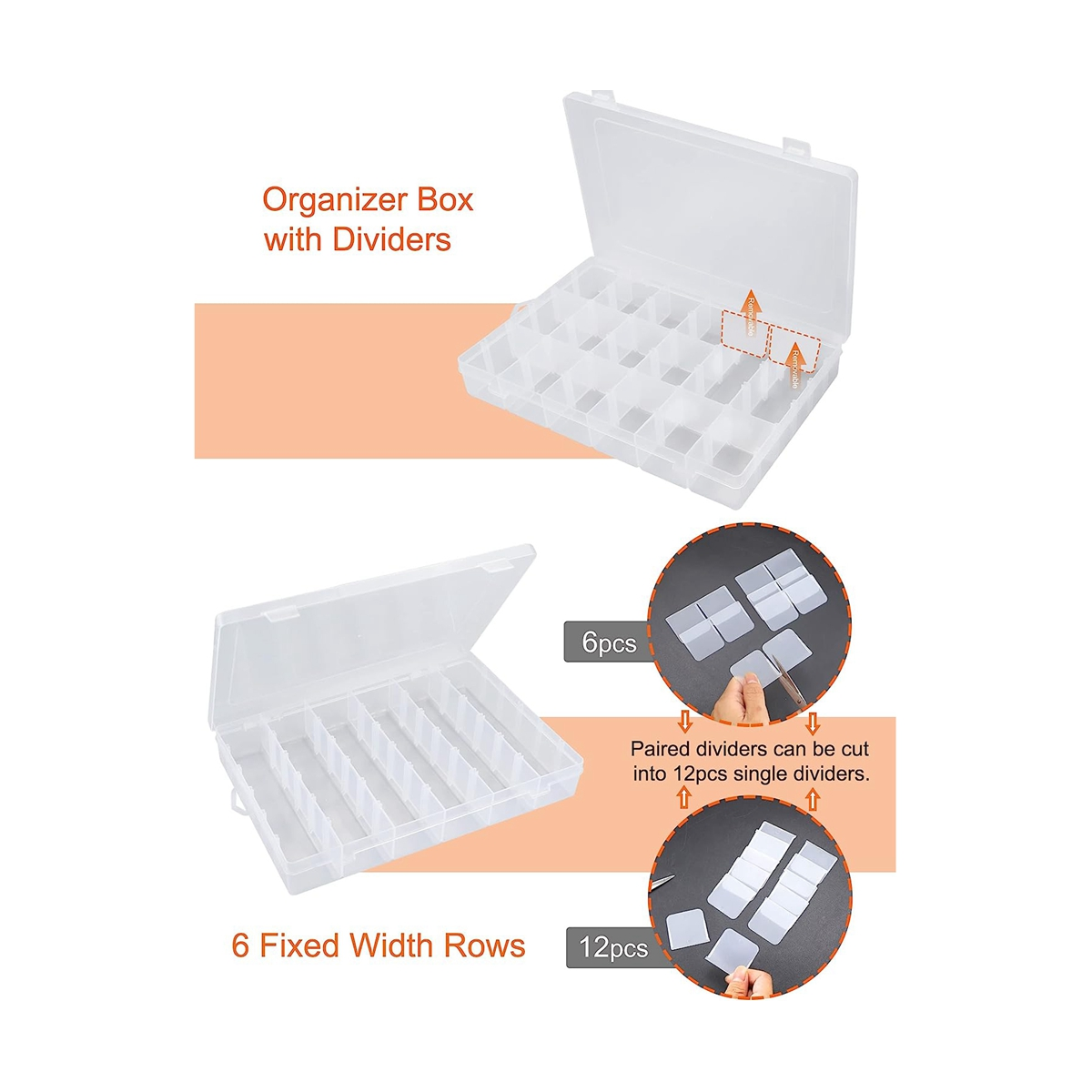 Tackle Box Organizer 18 Grids Plastic Craft Box Organizer Bead ...
