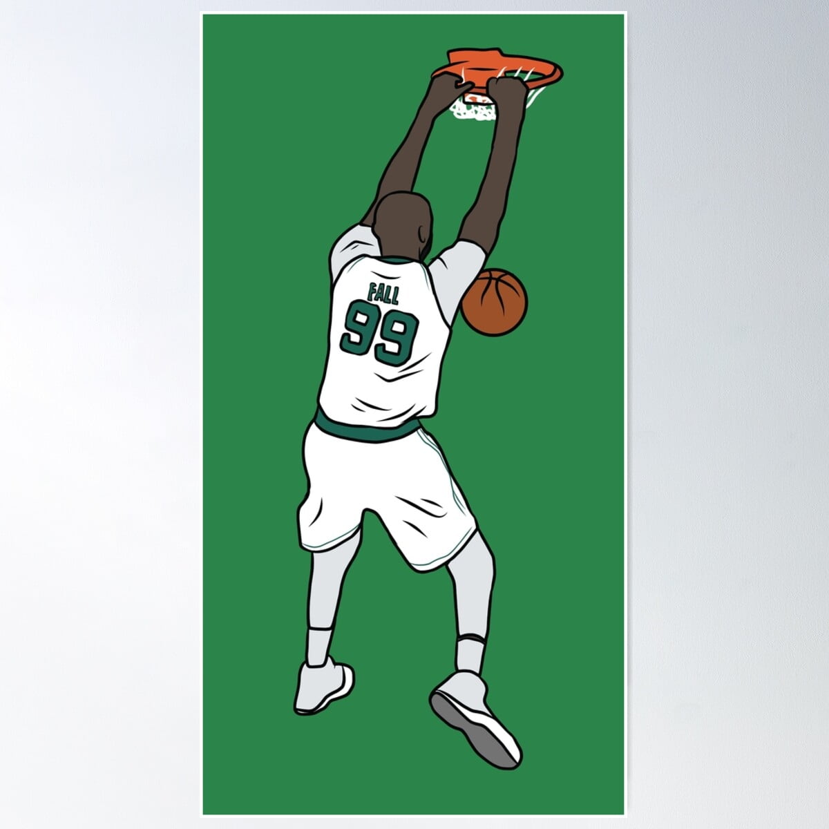 Tacko Fall Dunk Poster Wall Art, Modern Wall Decor, 16x24 UNFRAMED ...