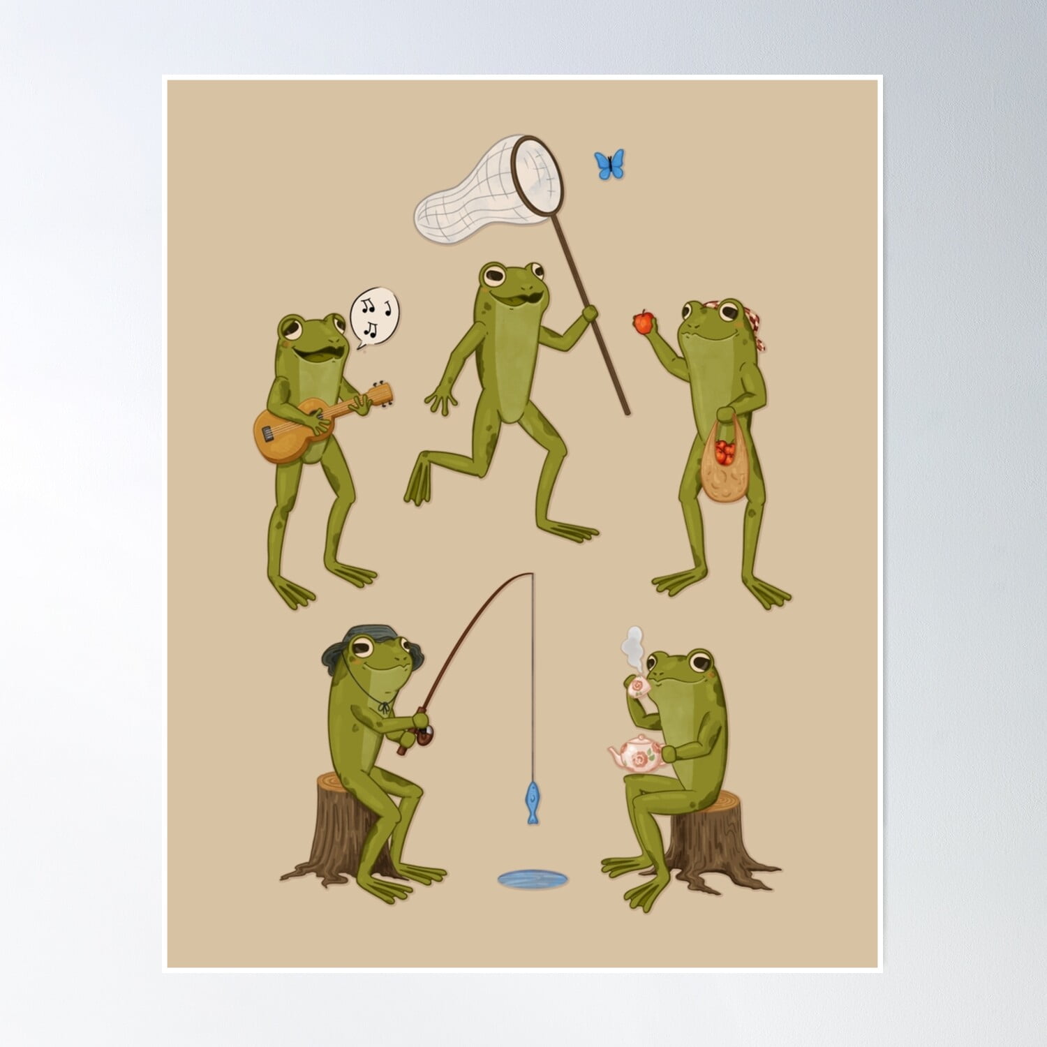 Tacky Frogs Poster Wall Art, Modern Wall Decor, 8x12 UNFRAMED - Walmart.com
