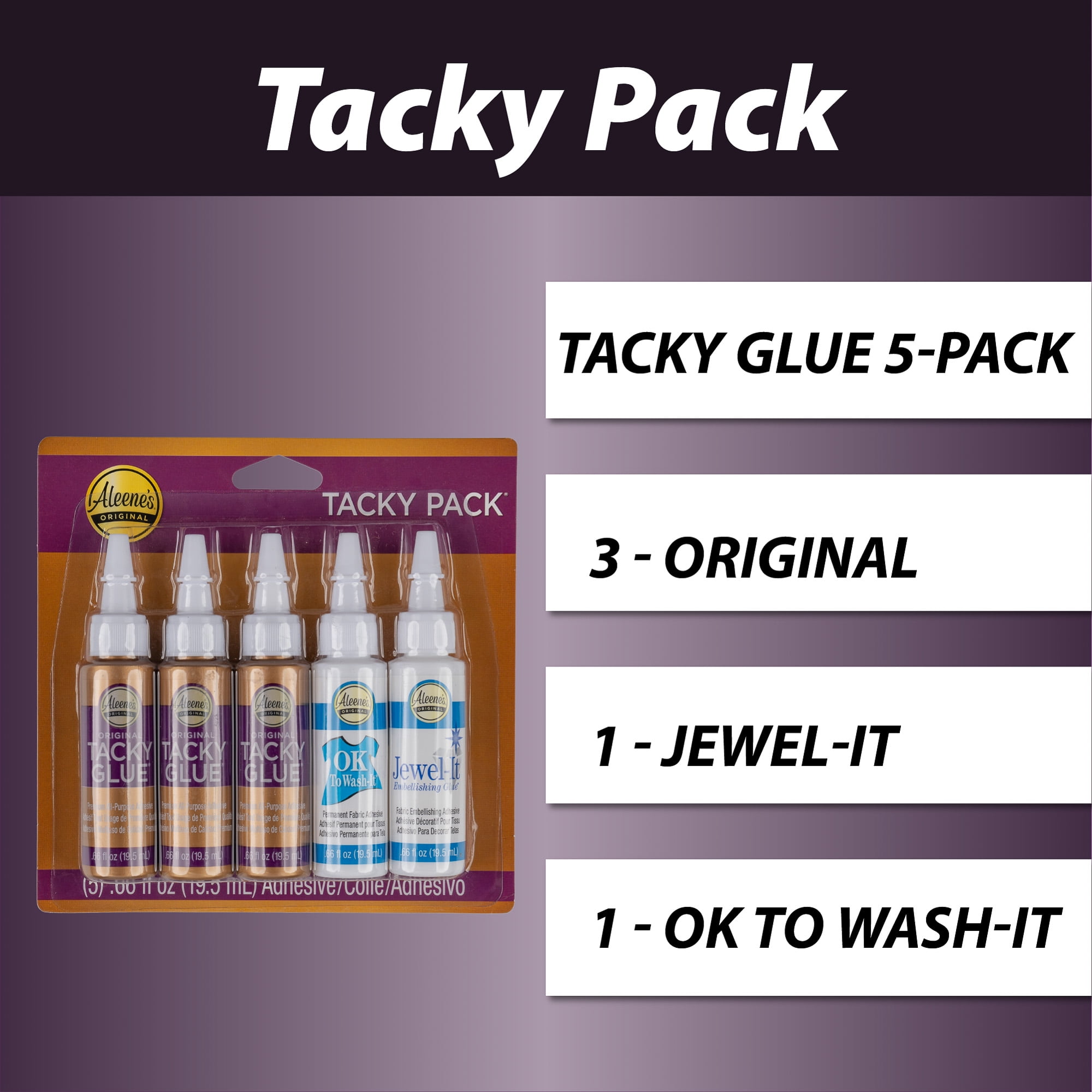 Tacky Pack Trial Sampler 5-Pack Crafting Glue (0.66 FL Ounces ...