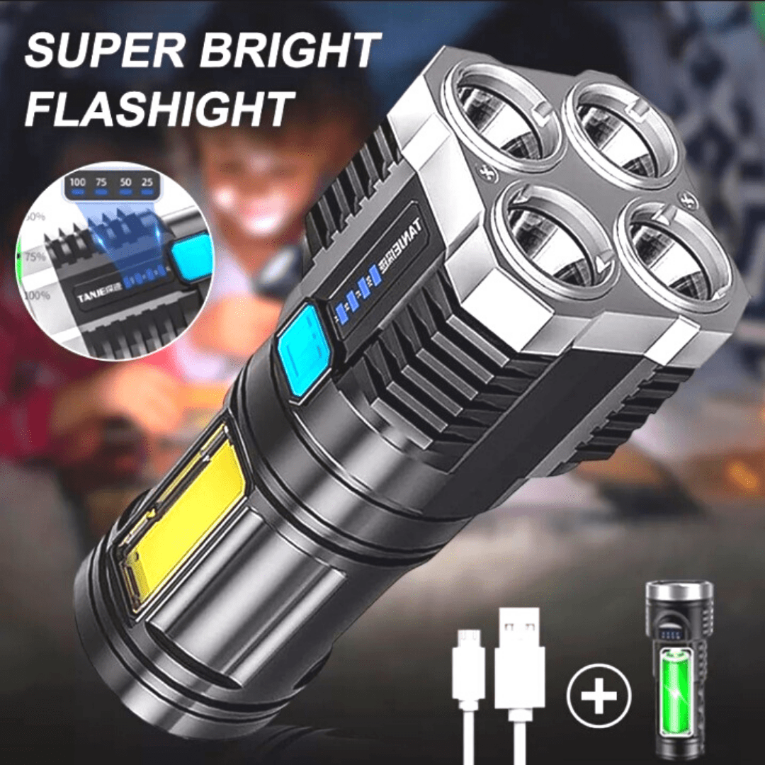 Taclight High LED Super Bright Flashlight Torch Tactical USB ...