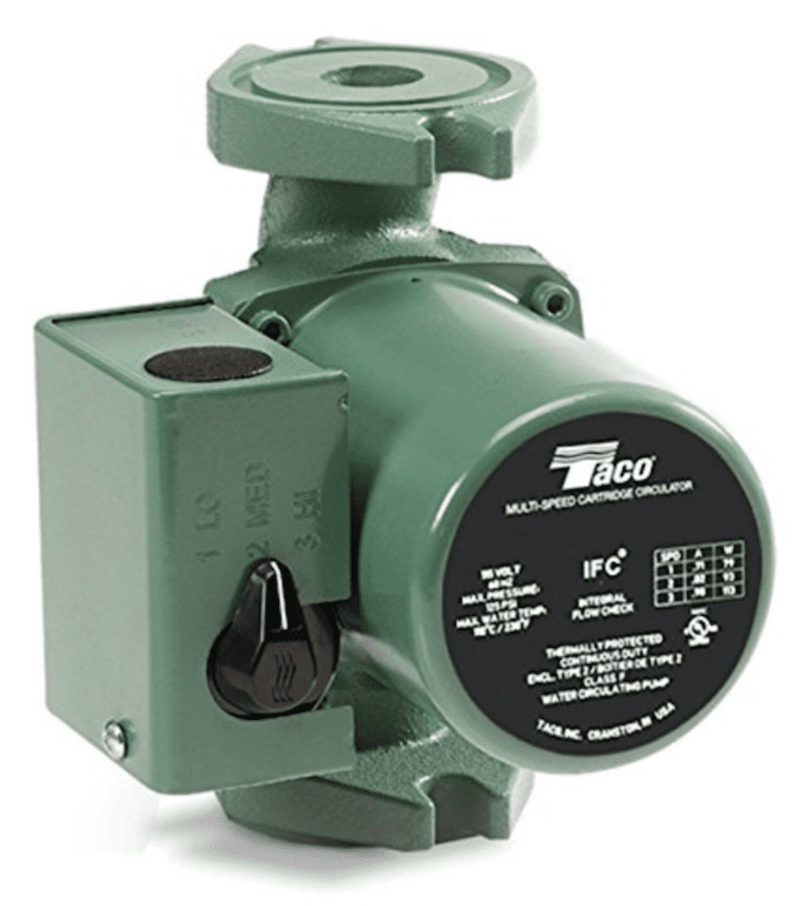 Taco 0015-MSF3-1IFC 0015 3-Speed Cast Iron Circulator - Integral Flow ...