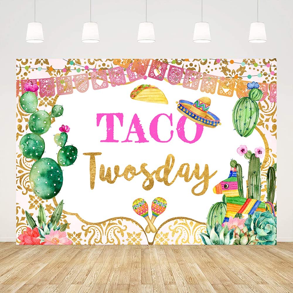 Taco 2nd Birthday Backdrop Second Birthday Background Mexican Fiesta ...