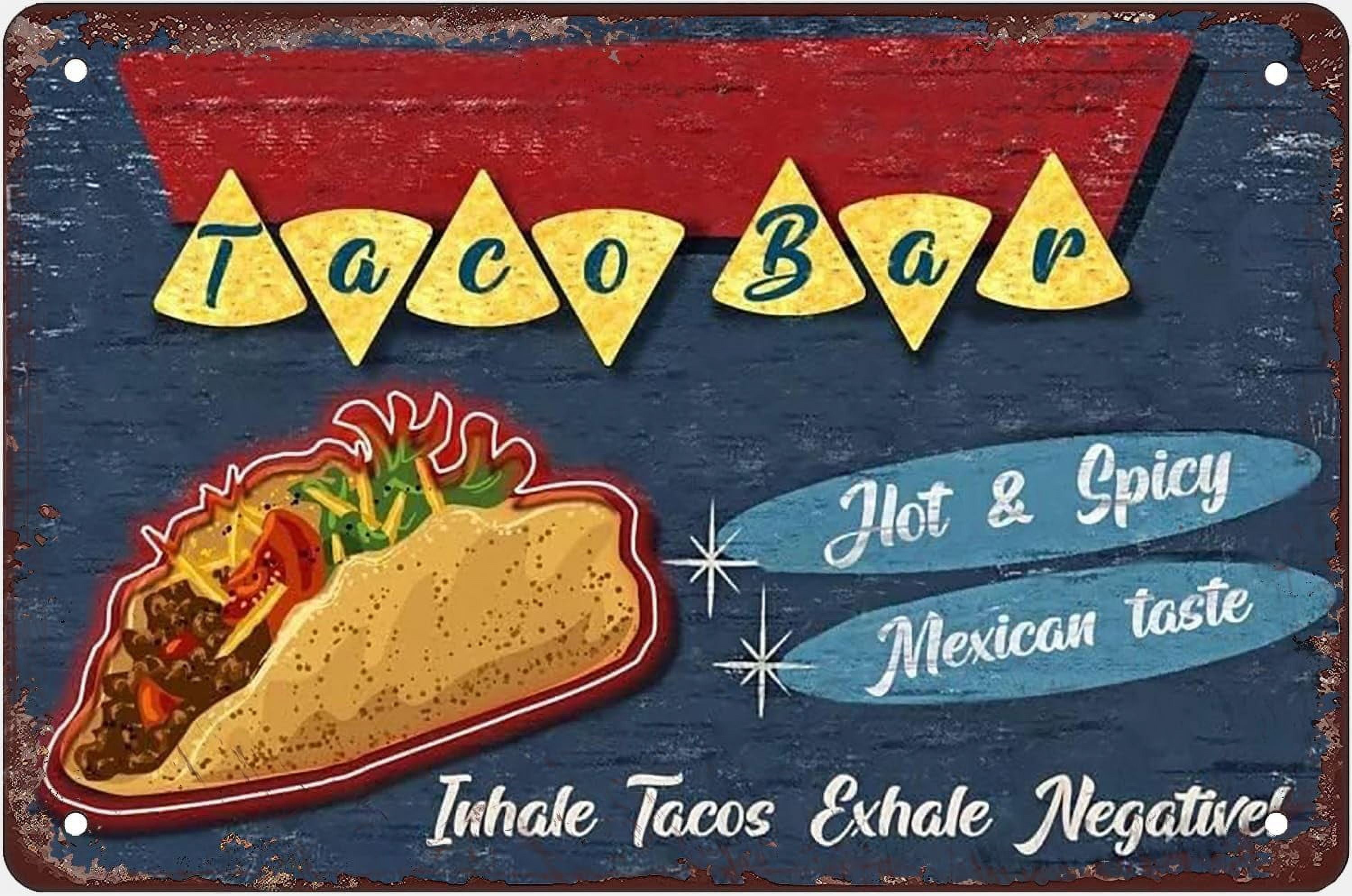 Taco Bar Metal Tin Sign Vintage Mexican Taste Tacos Retro Posters Wall ...