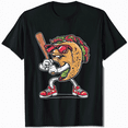 Taco Baseball Player Cinco De Mayo Mexican Food Fiesta T-Shirt ...