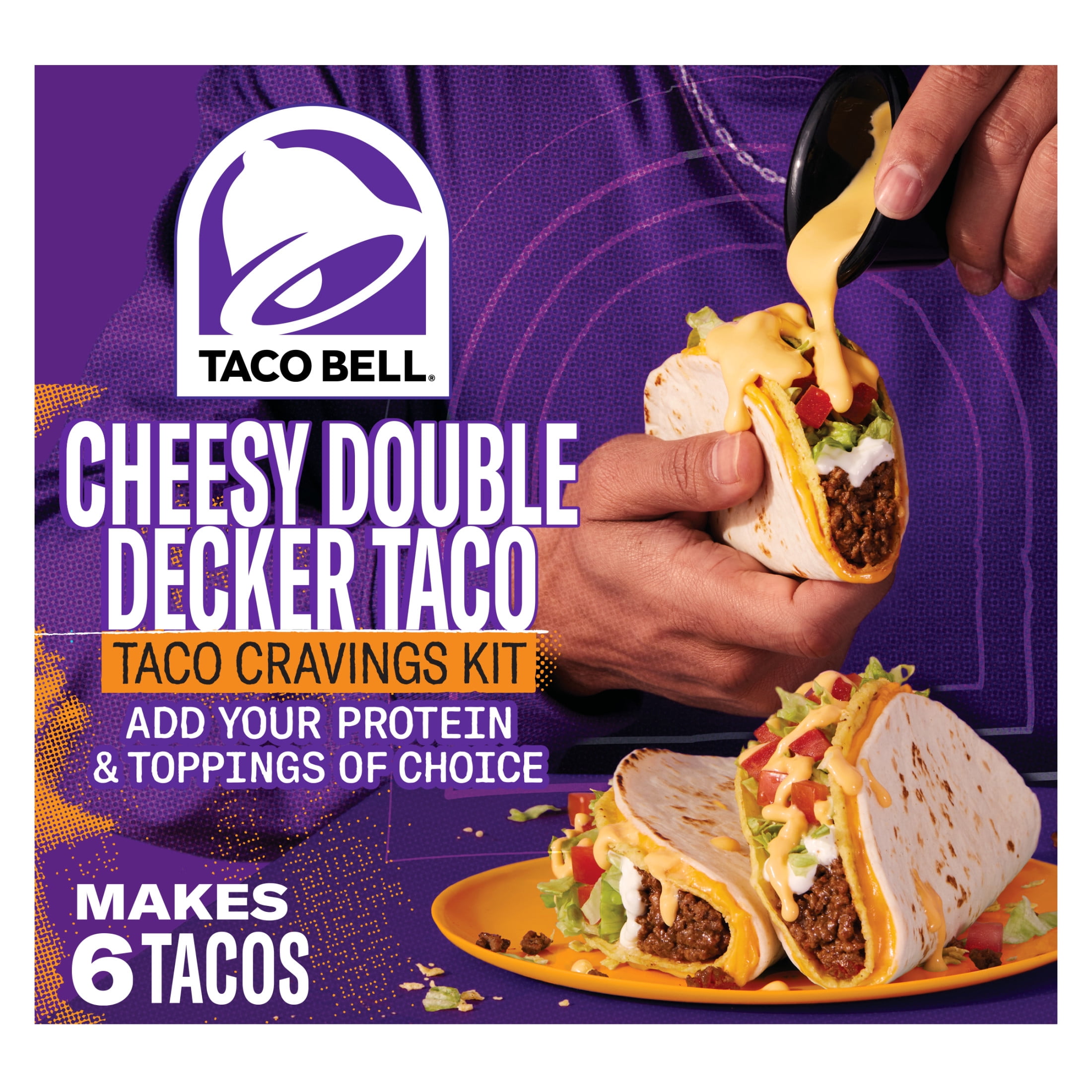 Taco Bell Cheesy Double Decker Taco Dinner Kit, 6 Soft Tortillas ...