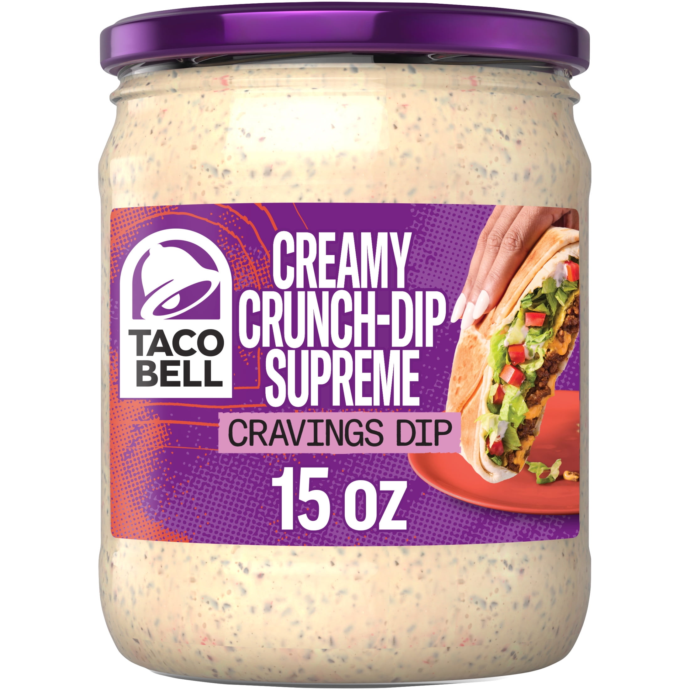 Taco Bell Creamy Crunch Dip Supreme Cravings 15 oz Jar with Flavored ...