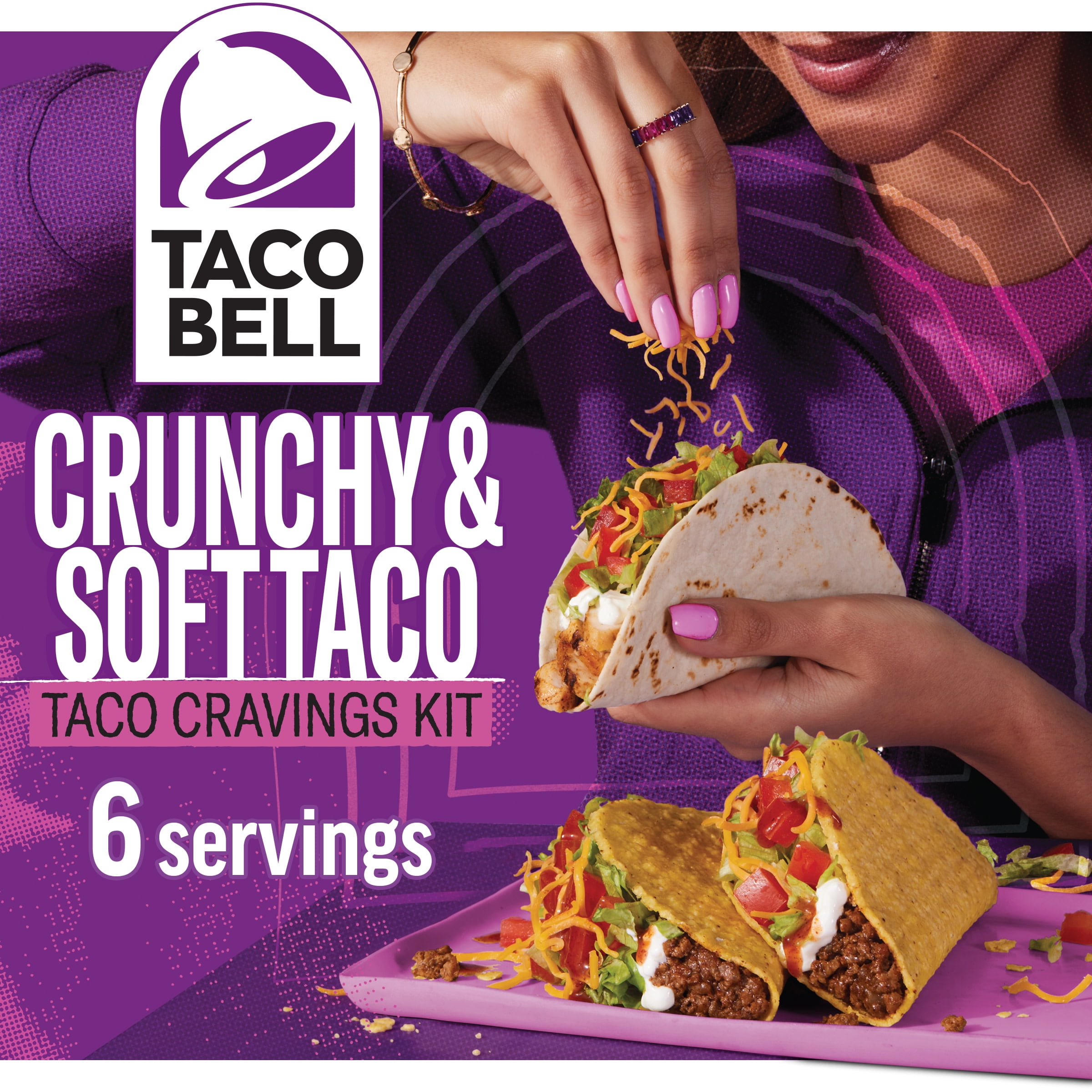 Taco Bell Crunchy And Soft Taco Cravings Kit With 6 Soft Tortillas 6