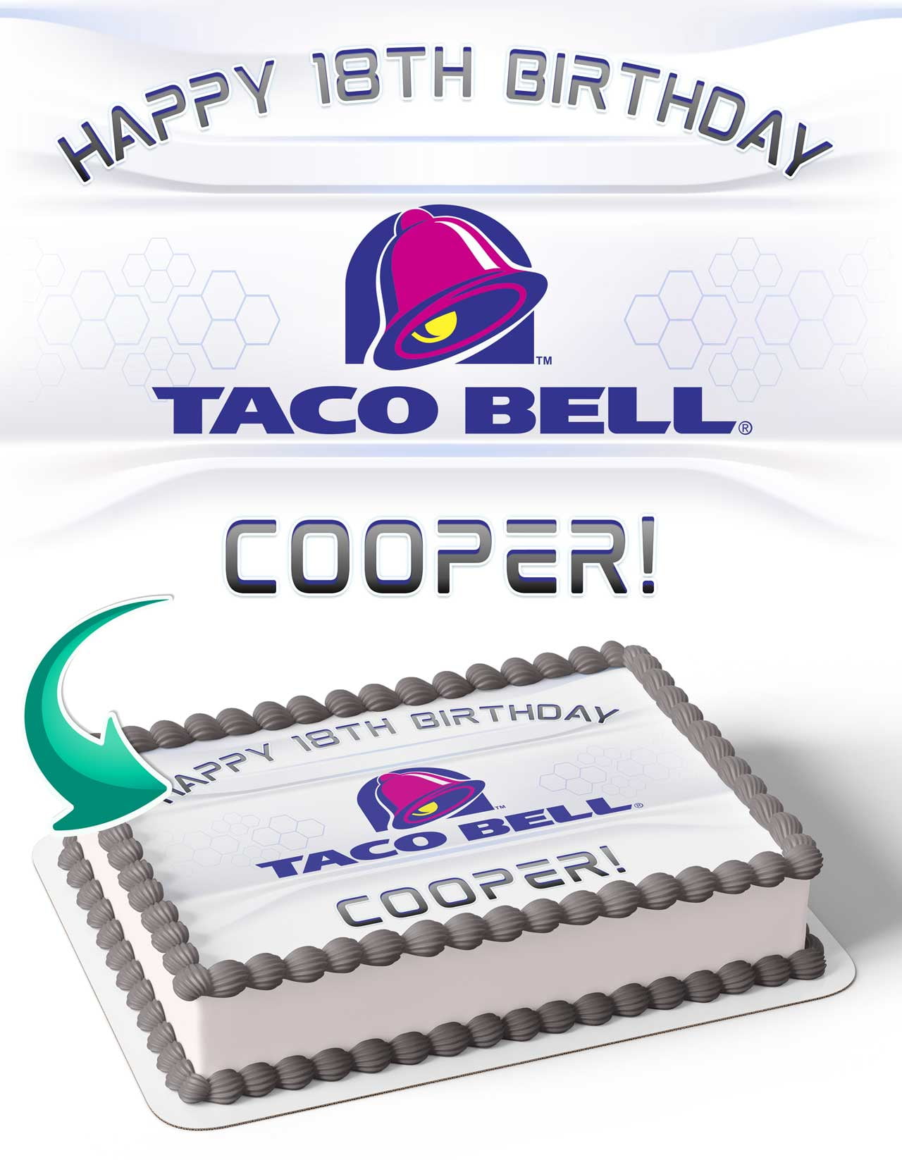 Taco Bell Edible Image Cake Topper Personalized Birthday Sheet Decal ...