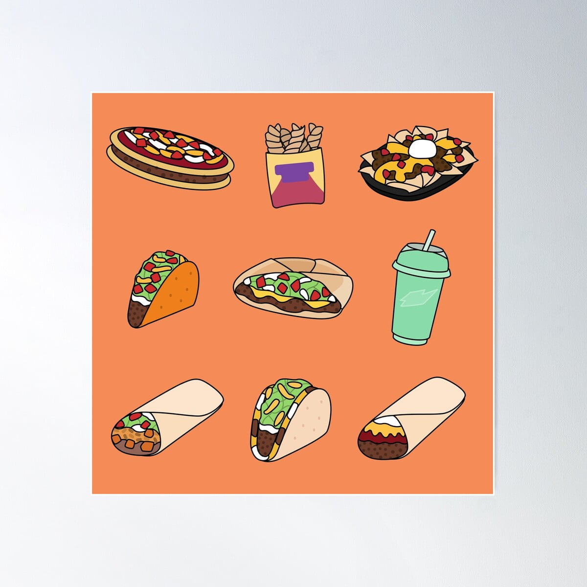 Taco Bell Poster Wall Art, Modern Wall Decor For Living Room Bedroom ...