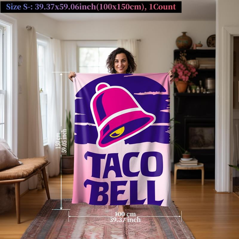 Taco Bell Themed Blanket, 1 Count Trendy Soft Throw Blanket, Air ...
