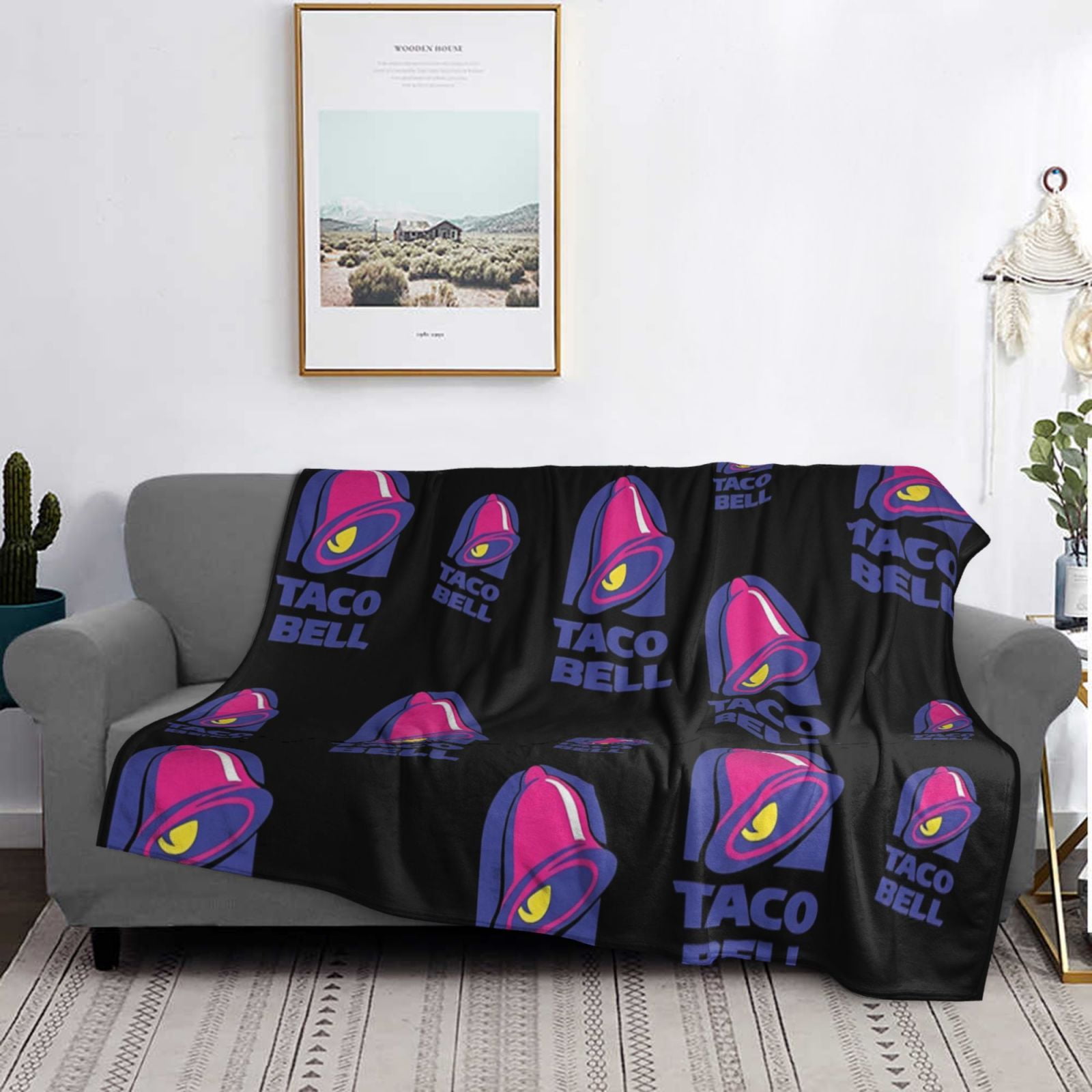 Taco Bell Throw Flannel Blanket Funny Ultra-Soft Micro Warm Throw ...