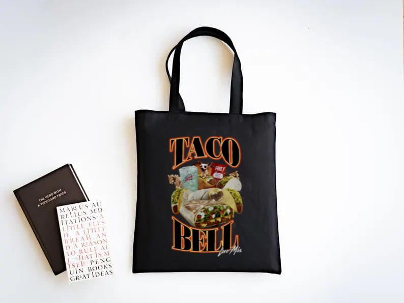 Taco Bell Tote Bag 90s Bootleg Retro Fast Food Graphic, a gift just for ...