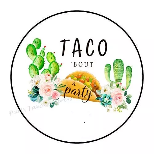 Taco 'Bout A Party Sticker Party Favors Sticker Envelope Seals Labels ...