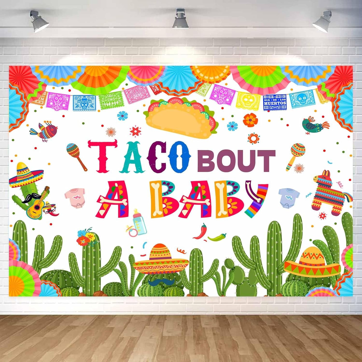 Taco Bout a Baby Backdrop Mexican Fiesta Baby Shower Decorations Banner ...