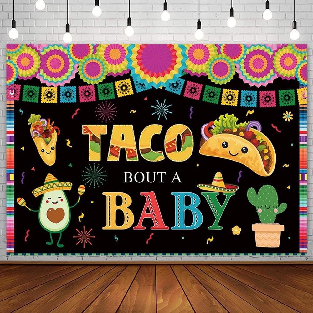 Taco Bout a Baby Backdrop Mexican Fiesta Theme Baby Shower Party ...