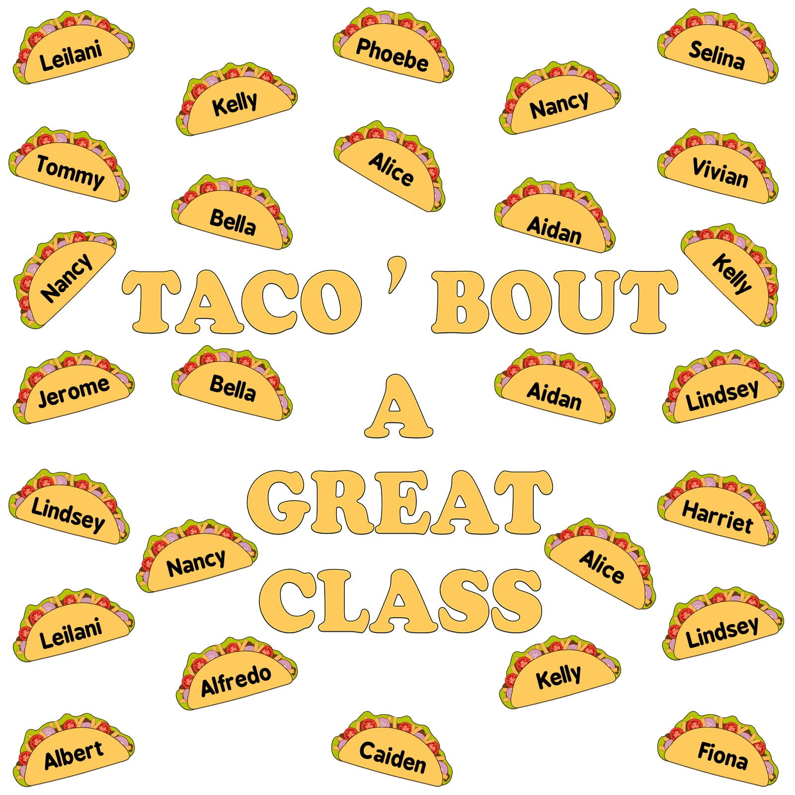 Taco' Bout a FEV6 Great Class Cutout with 48 Pcs Taco Cutouts, Mexican ...