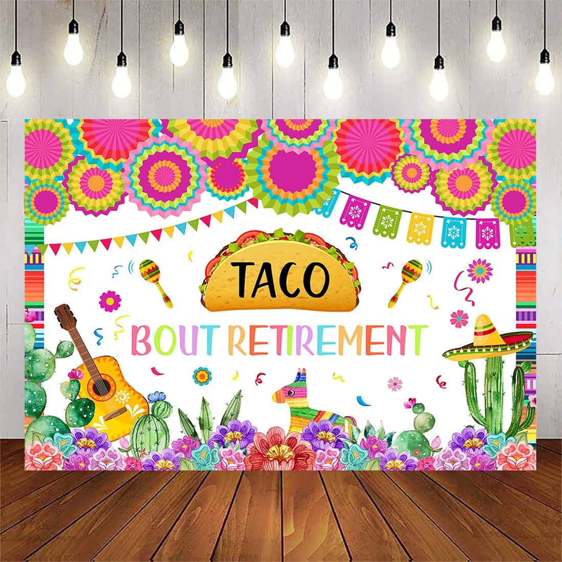 Taco Bout Retirement Backdrop Mexican Fiesta Happy Retirement Party ...