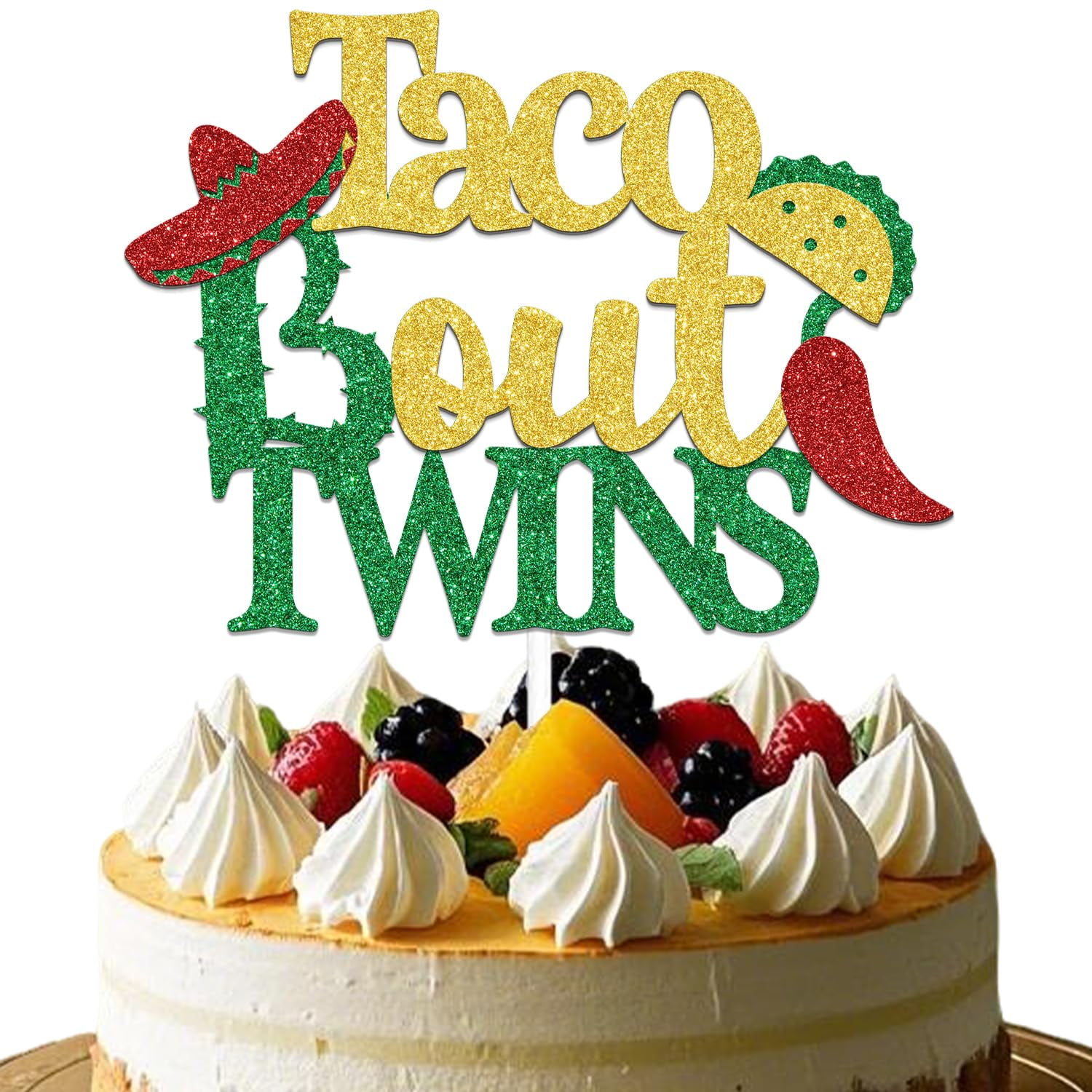 Taco Bout Twins Cake Topper,Mexican Fiesta COC1Twin Birthday Cake Decor ...